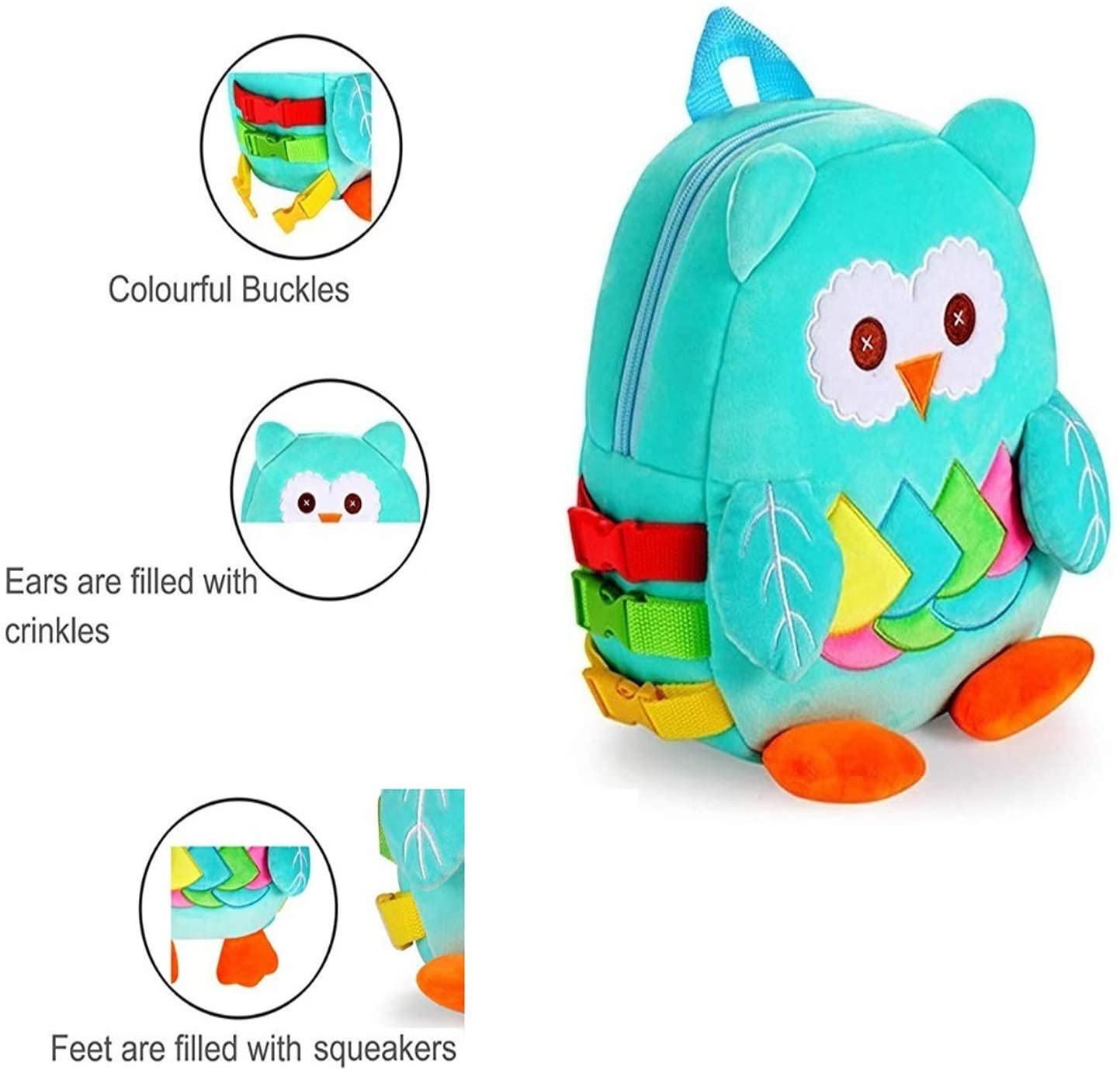 EZLink Toddler Backpack with Buckles, Kids Plush Bookbag, Children’s ...