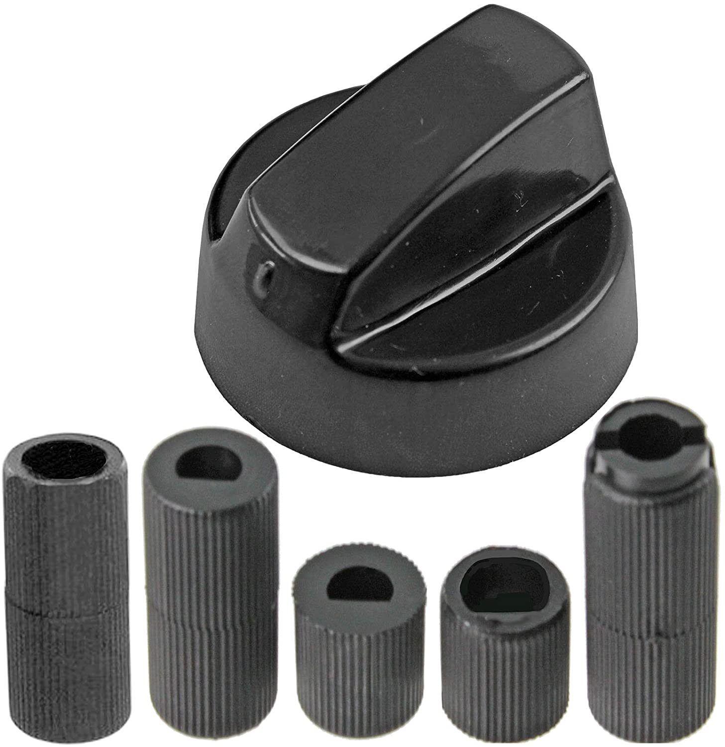 SPARES2GO Universal Black Control Switch Knobs for all makes of Oven ...