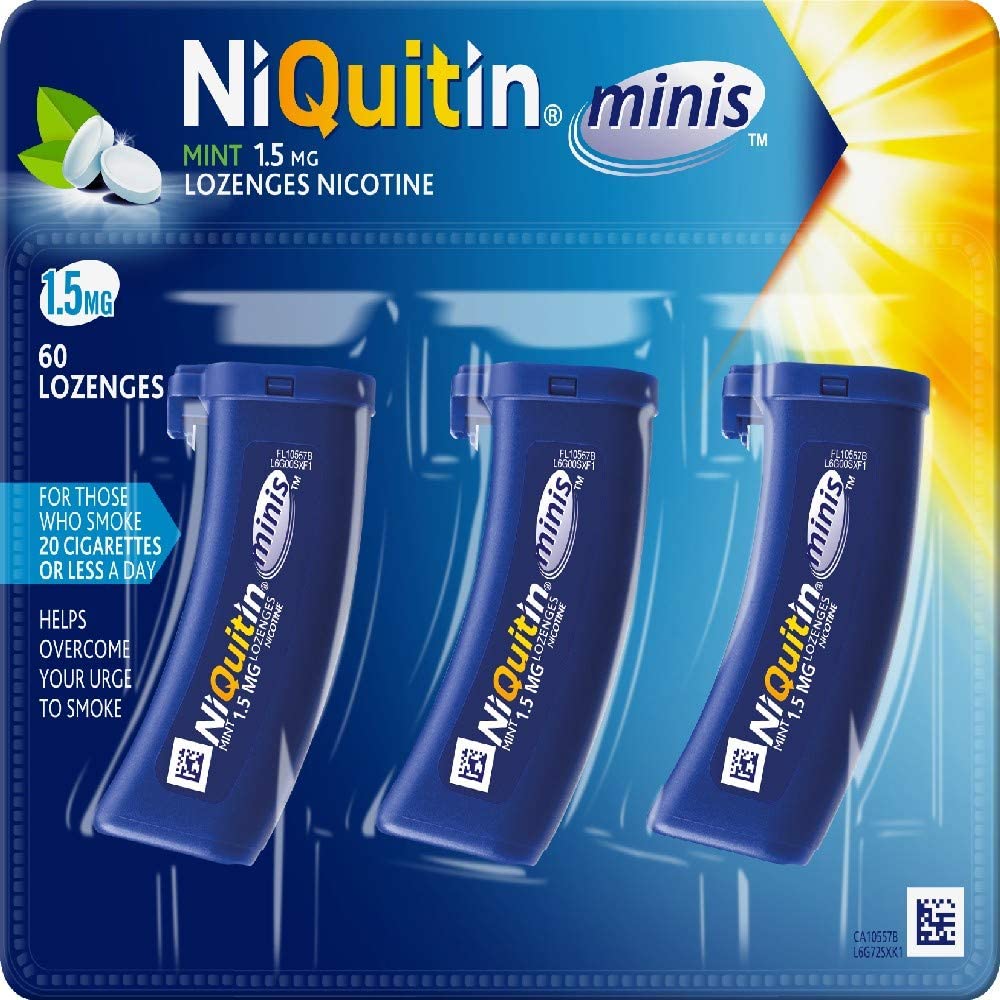 NiQuitin Minis Mint 1.5mg Lozenges- Effective Smoking Craving Relief ...