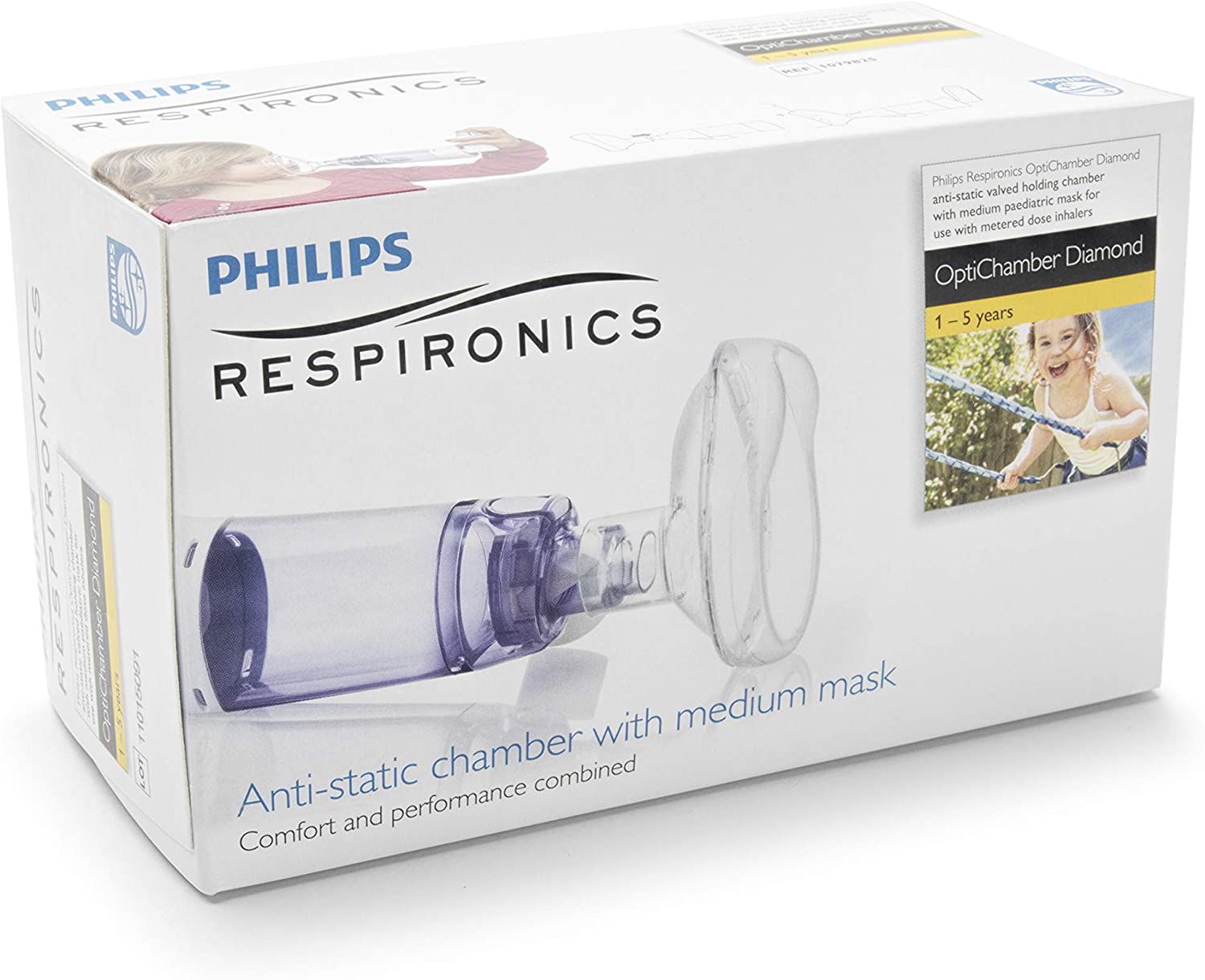 Respironics OptiChamber Diamond Chamber for Inhalers With Large Mask ...