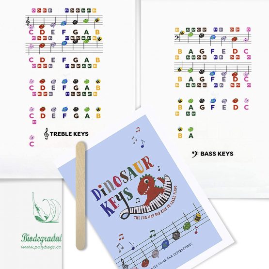 Dinosaur Keys piano keyboard stickers and beginner music course for ...
