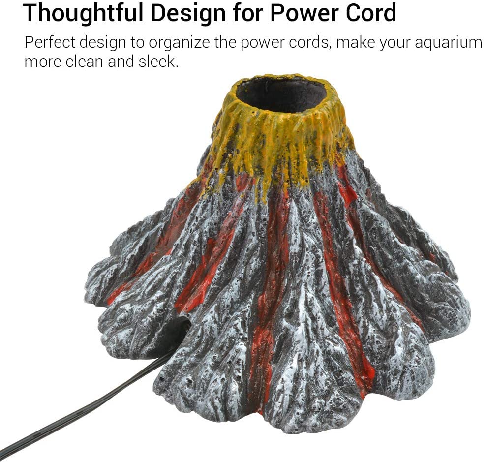 NICREW Aquarium Volcano Ornament Kit, Air Bubbler Decorations for Fish ...