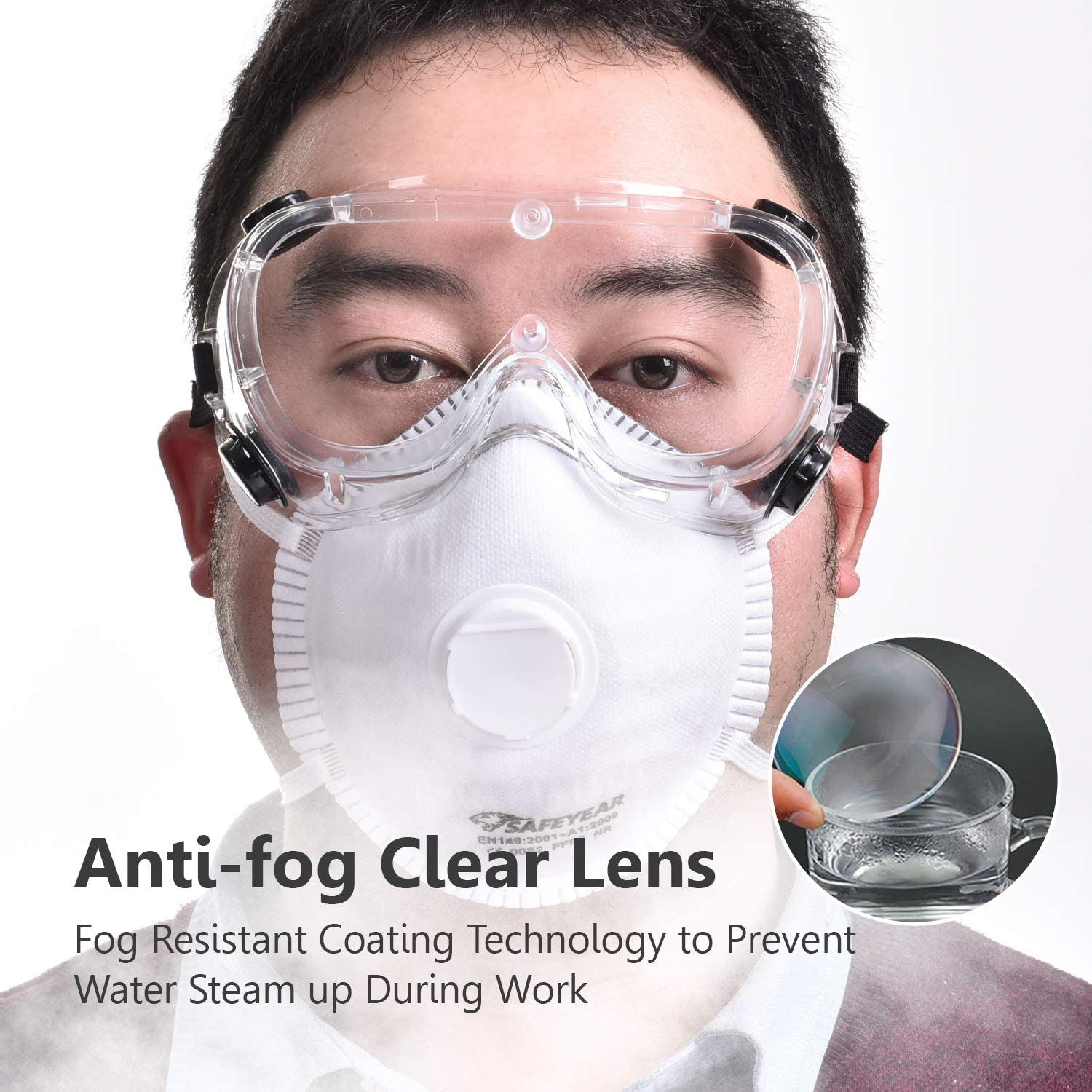Safeyear Anti Fog Safety Goggles – SG0031 Scratch Resistant & UV ...