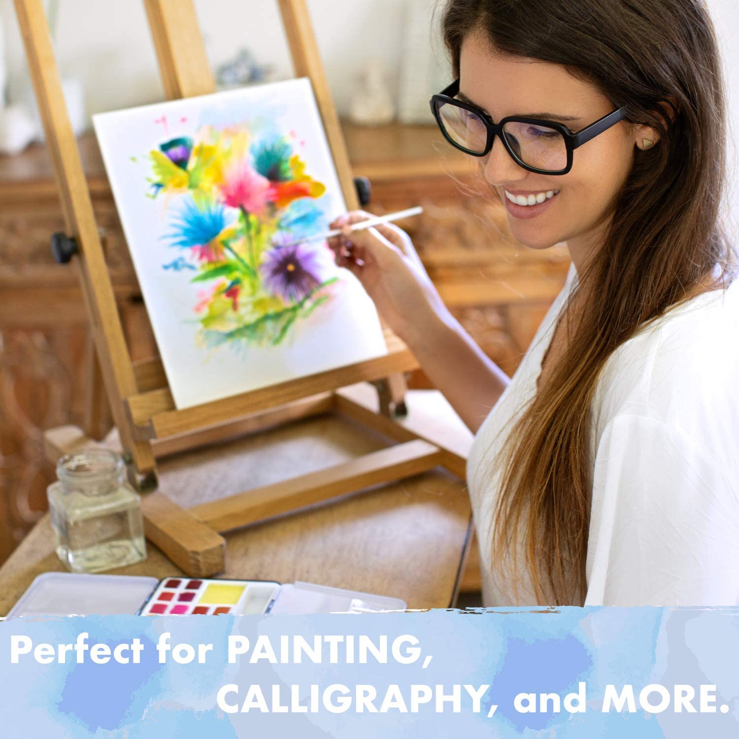 Zenacolor 36 Watercolour Paint Set – Paints for Children & Adults with ...