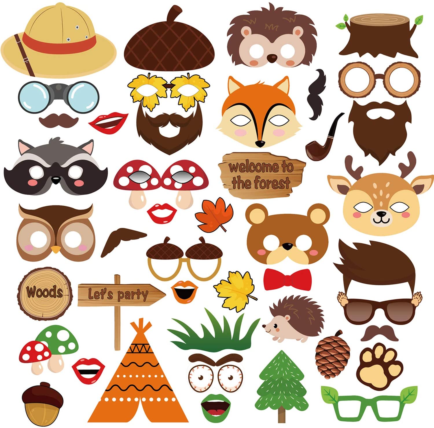 SZSMART Animals Photo Booth Props Fun Safari Jungle Photo Props ...