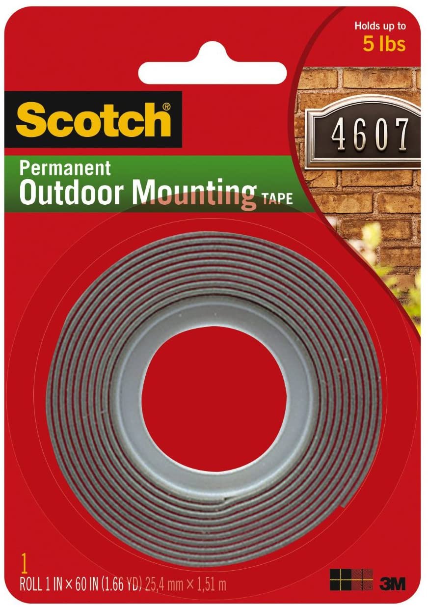 3M Scotch 4011 Permanent Outdoor Mounting Tape: 1 in. x 60 in. (Grey ...