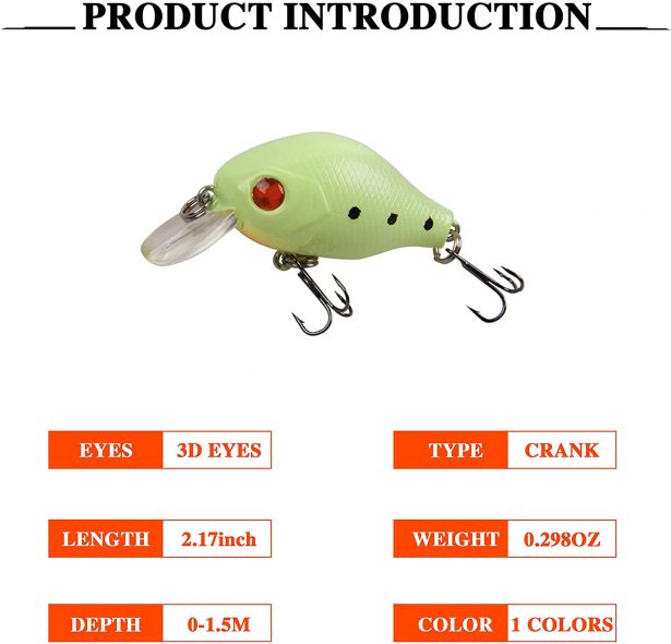 Shaddock 5pcs/Set Night Fishing Lure Bait 3D Crankbait Luminous Bait ...