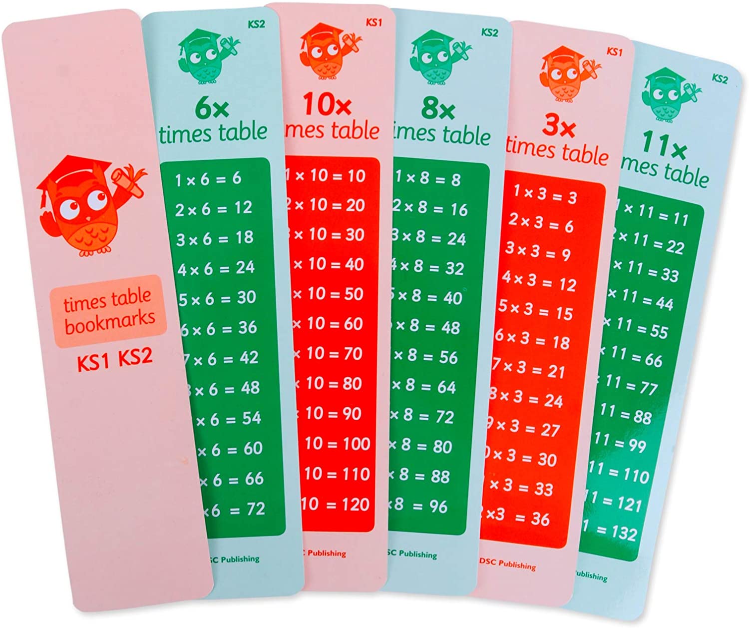 DSC Publishing Times Table bookmarks – x6 all tables KS1 maths KS2 time ...
