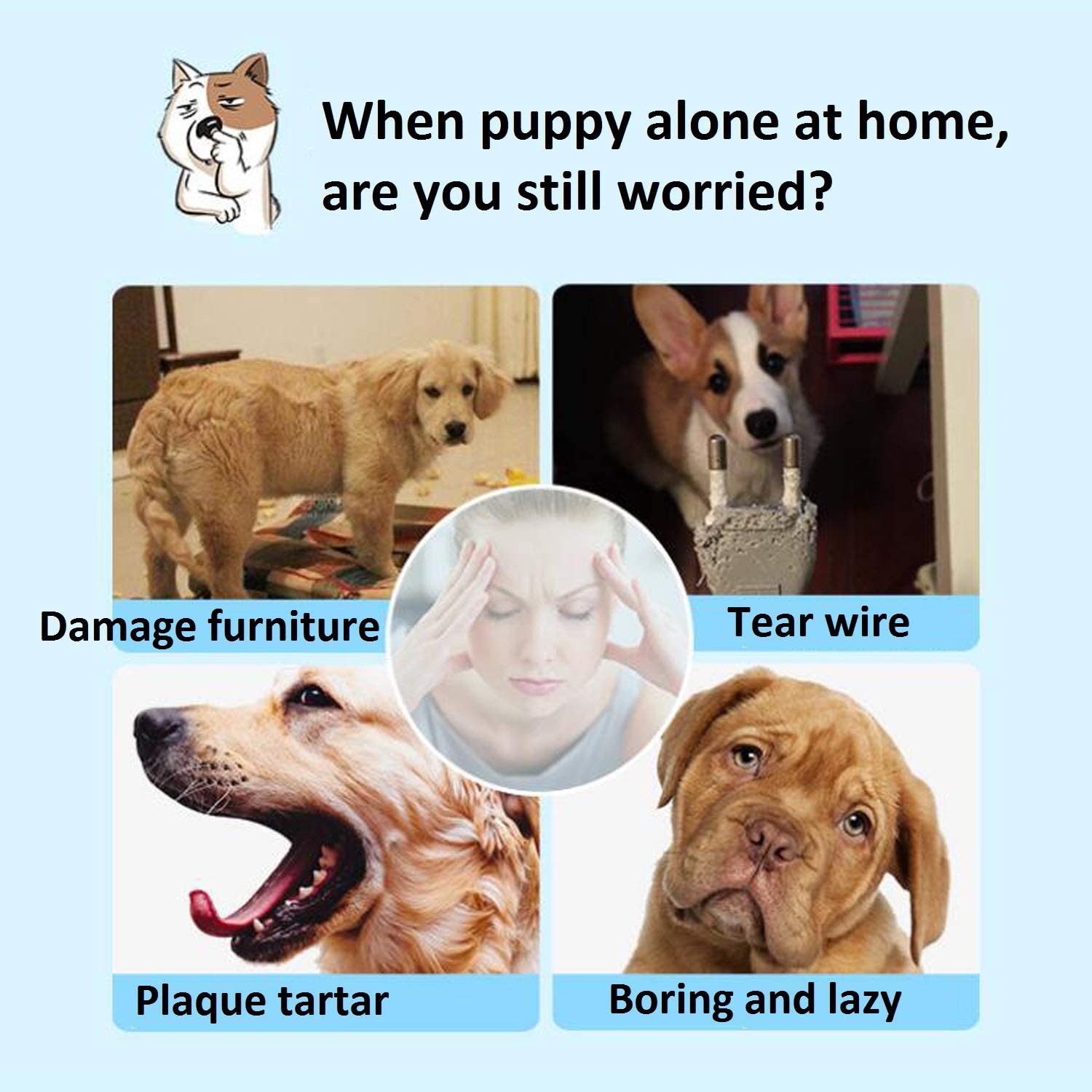 WALLE Dog Rope Toys Puppy Chew Toys Dog Interactive Toy Durable Cotton ...