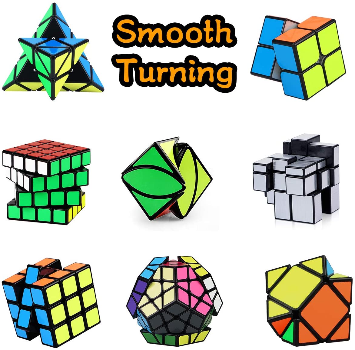 Aiduy Speed Puzzle Cube Set 8 Pack, Magic Cube Set of 2×2 3×3 4×4 ...