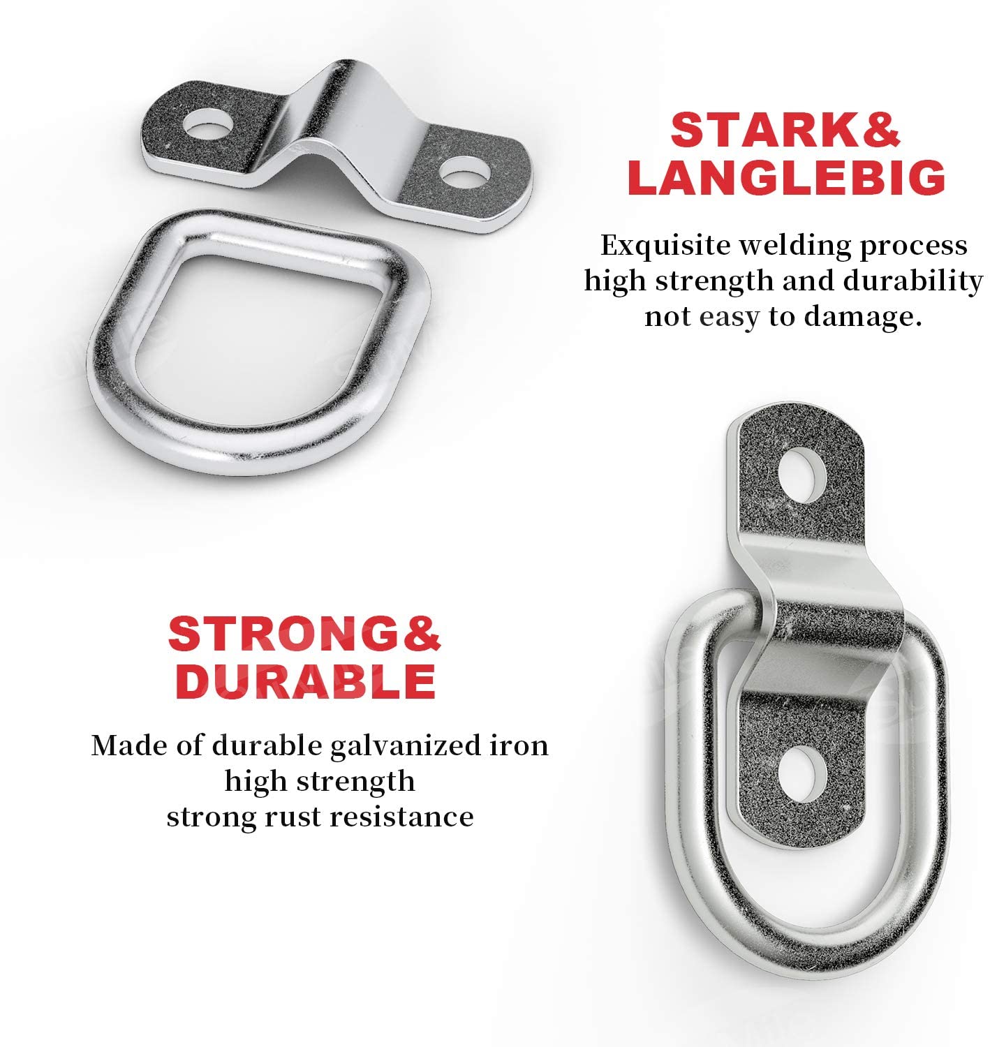 SuMile D Ring lashing ring, 6 pieces Lashing ring Ring D-rings Hook ...