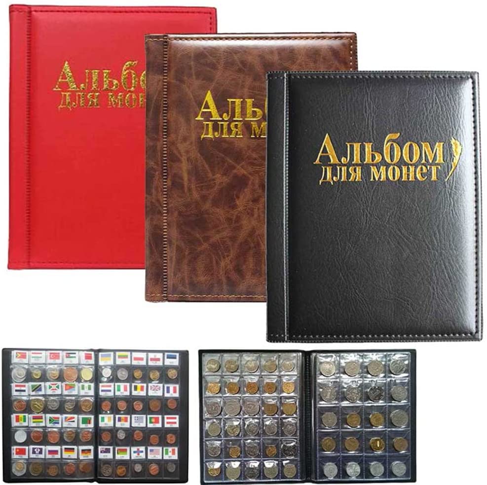 WINOMO Coin Album Leather Vintage Coins Scrapbooking Album ...