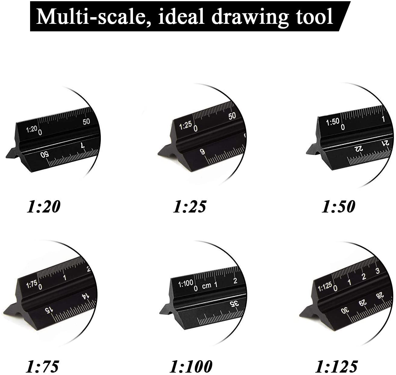 Scale Ruler Architect, Megade 30cm Ruler 12 inch Triangular Architects ...