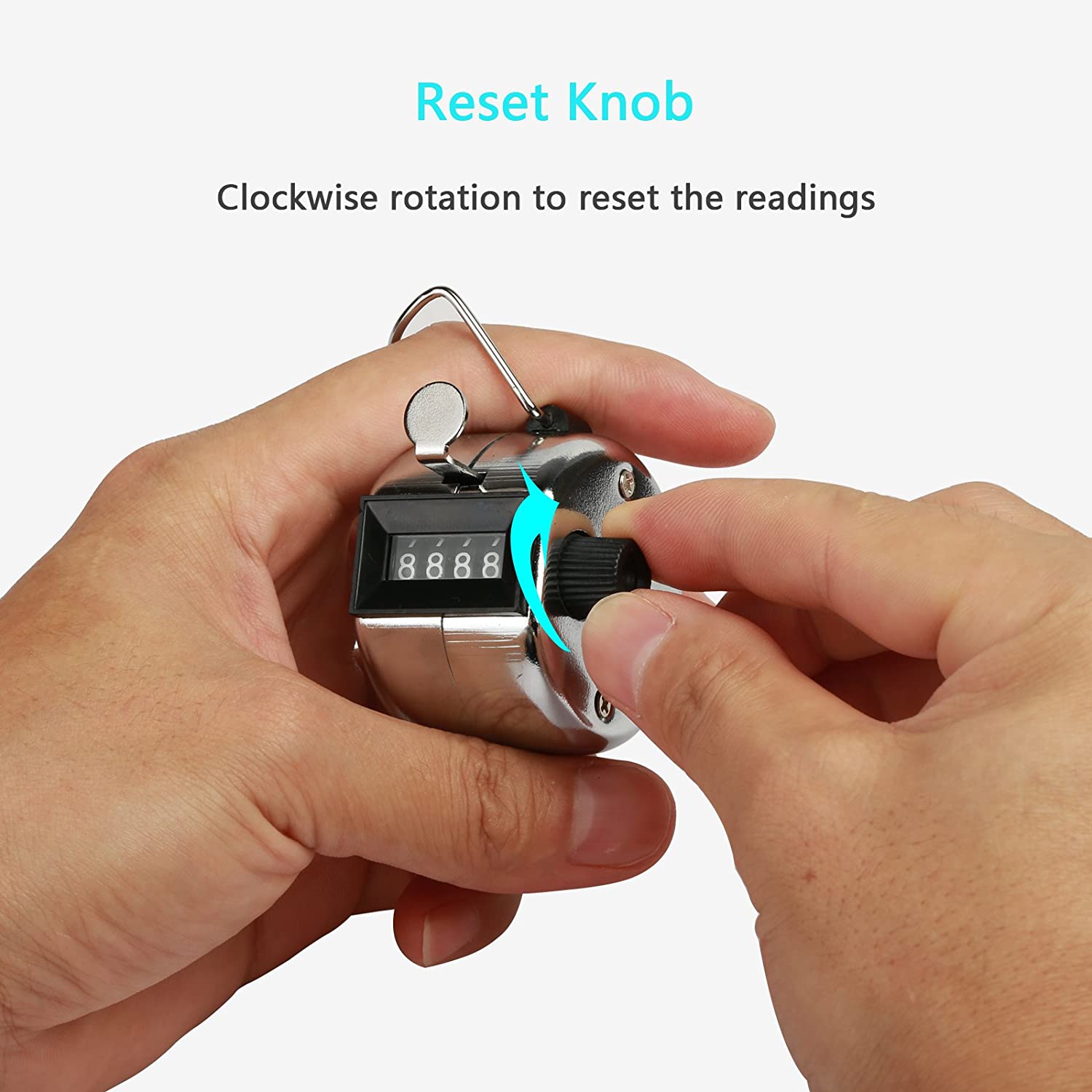 ZoomSky 4 Pack Hand Tally Counters 4 Digit Display Metal Mechanical ...