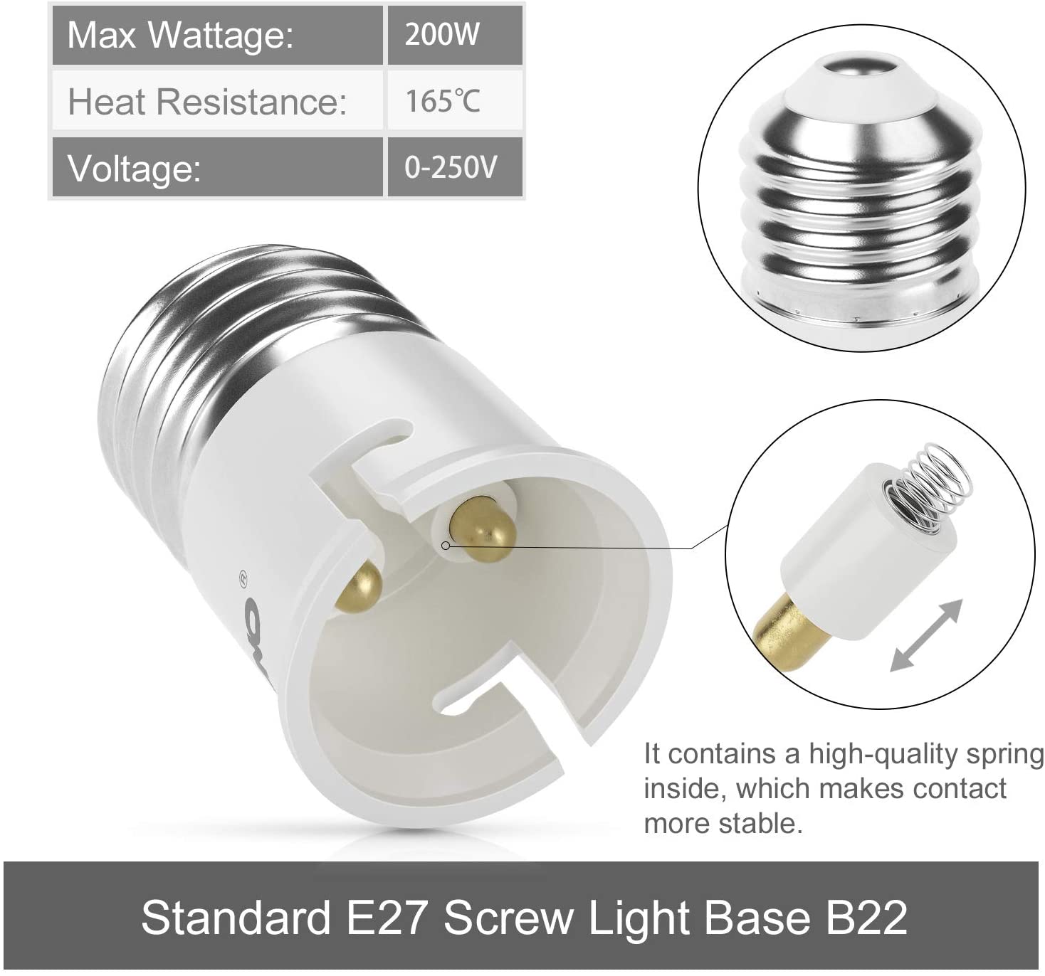 DiCUNO E27 to B22 Socket Converter Socket Adapter Screw to Bayonet ES ...