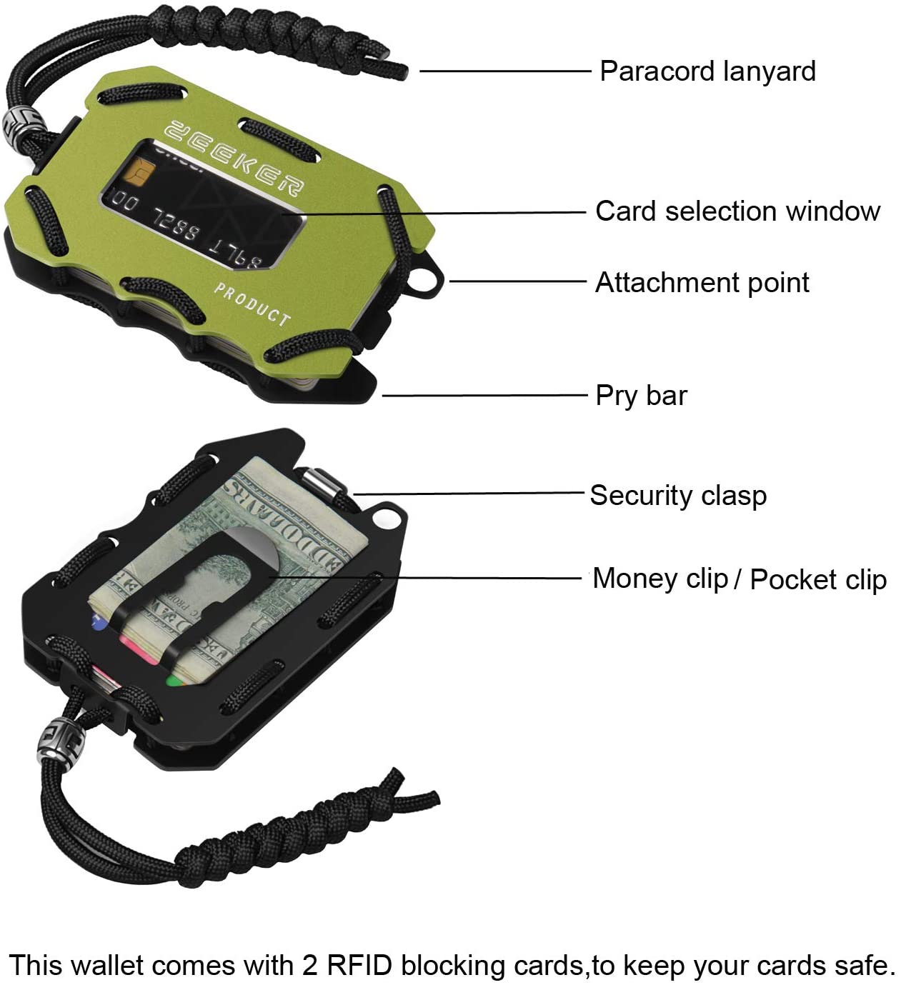 Zeeker Metal Wallet Front Pocket Wallet Slim Card Holder Wallet Men ...