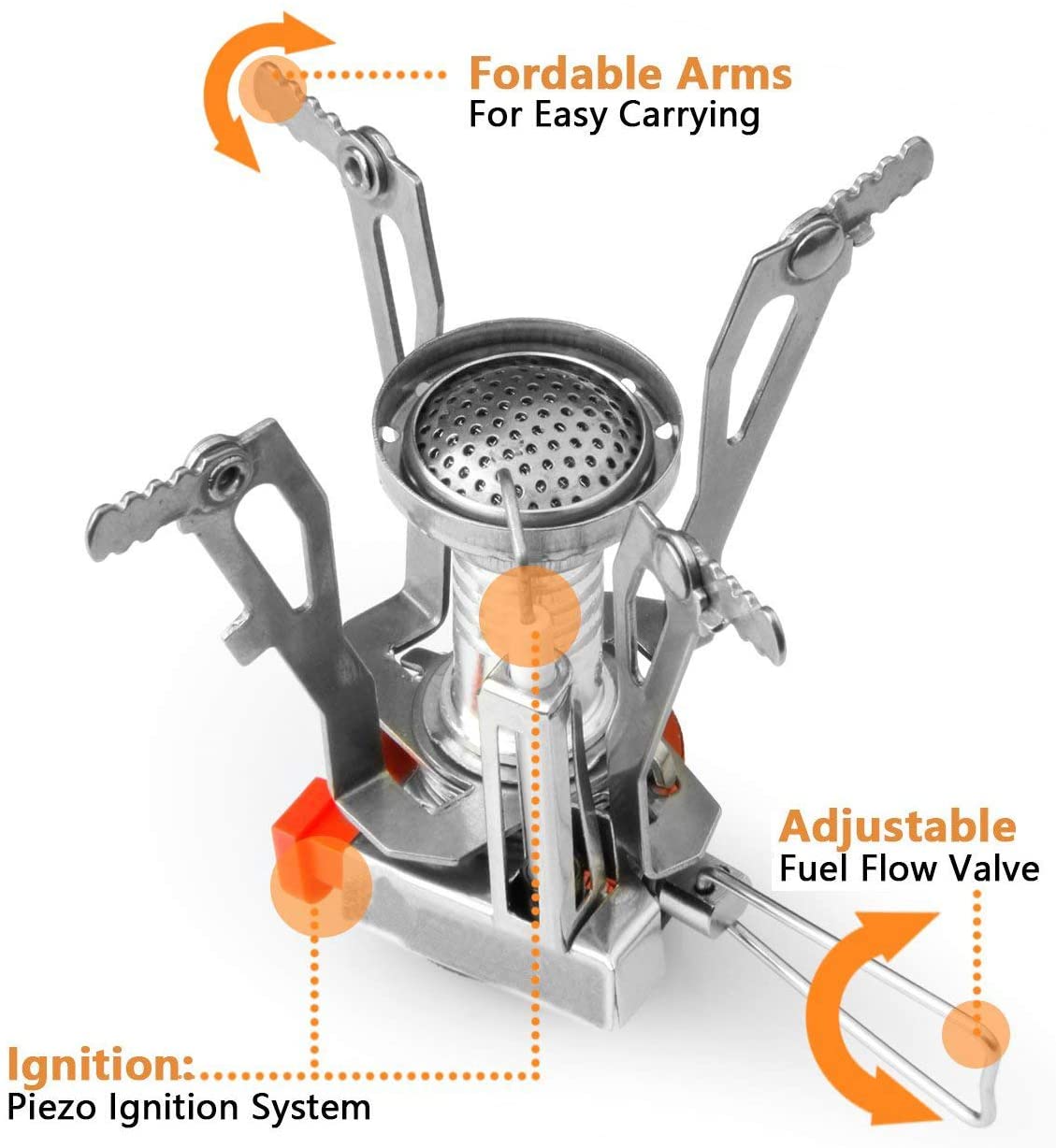 VVHOOY 3000W Portable Camping Gas Stove 2 Packs with Piezo Ignition ...