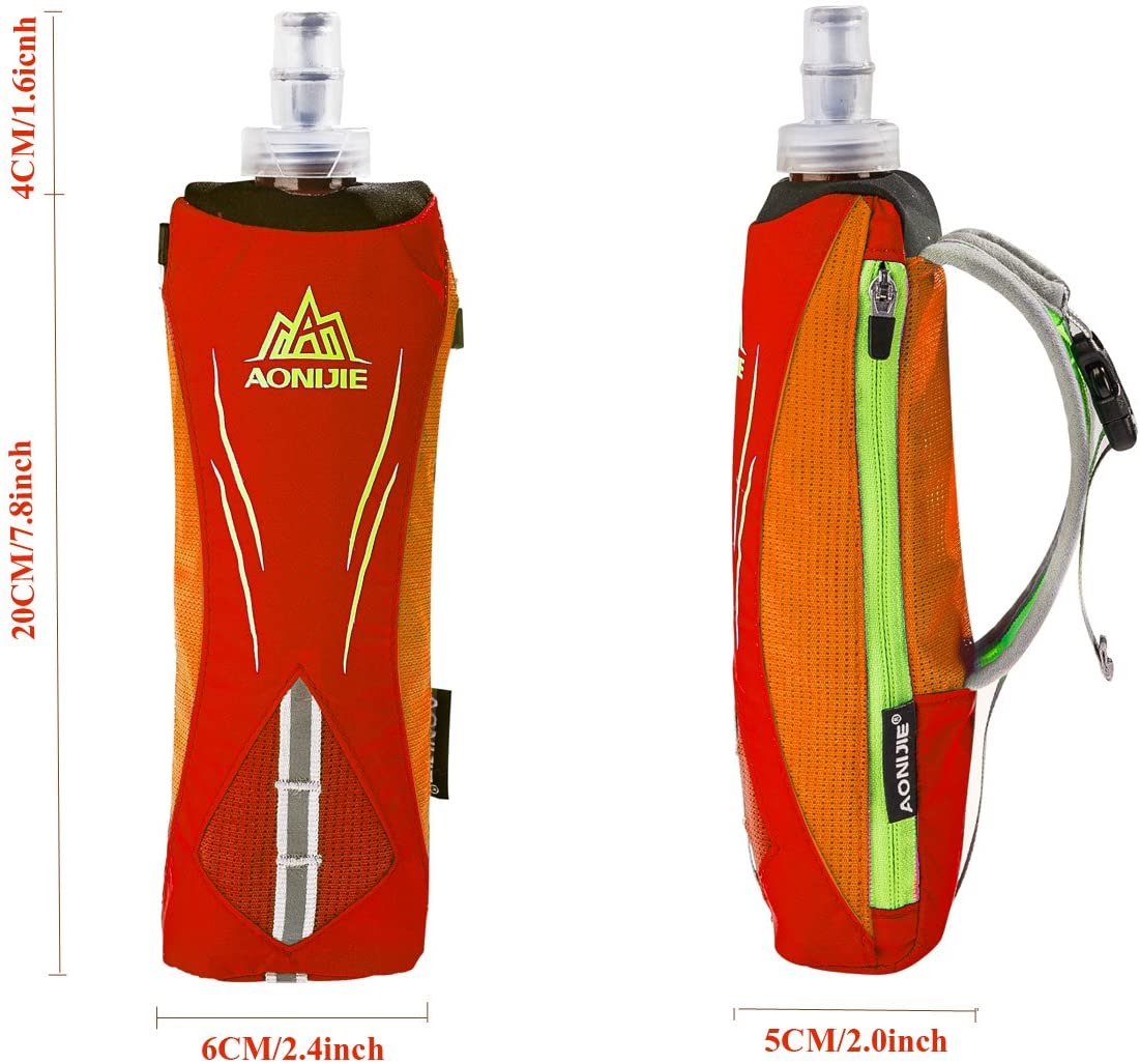 Geila Handheld Water Bottle for Running, 17 oz Grip Handheld Bottle ...