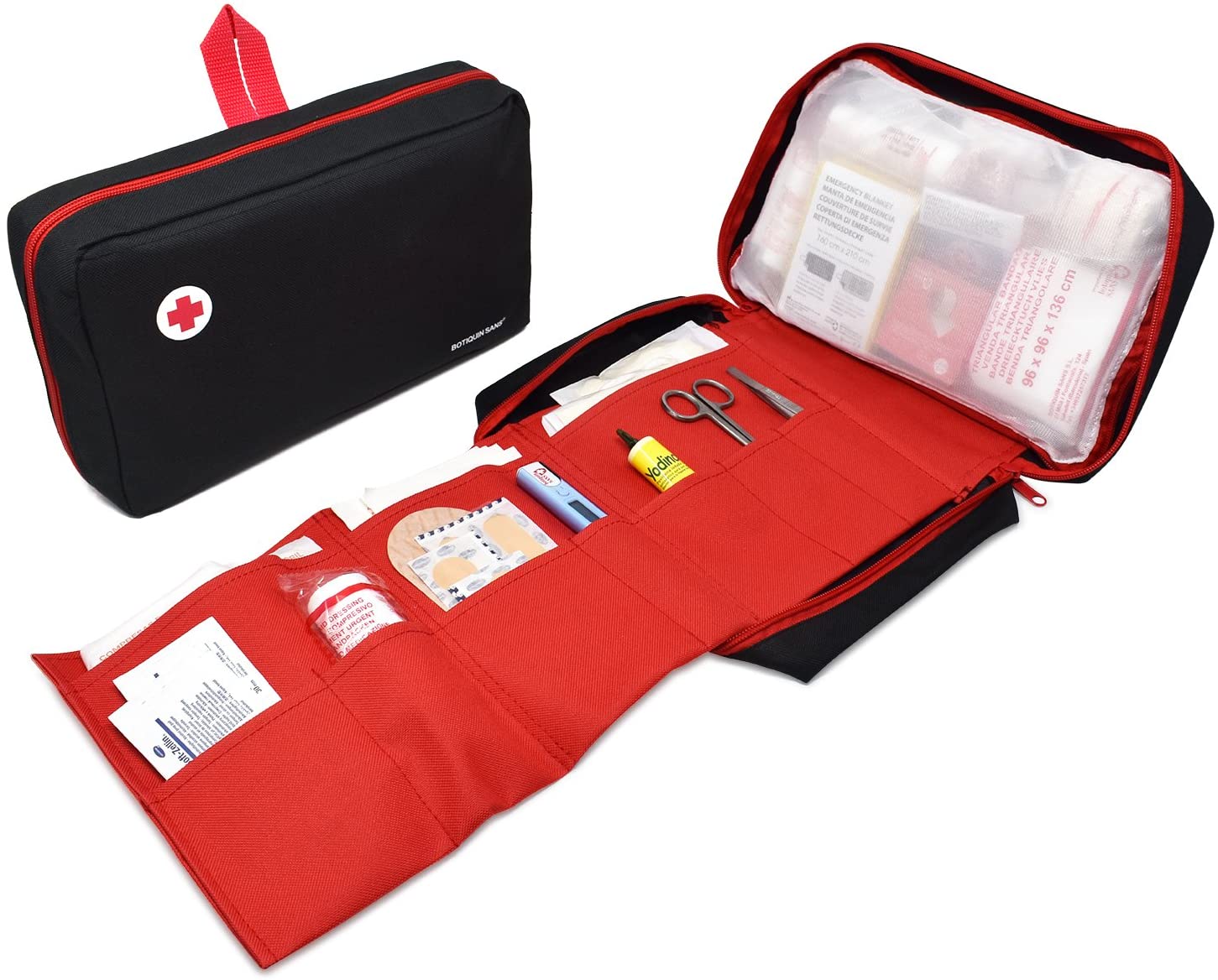 First Aid Kit PREMIUM with 120 items (digital thermometer, antiseptic ...