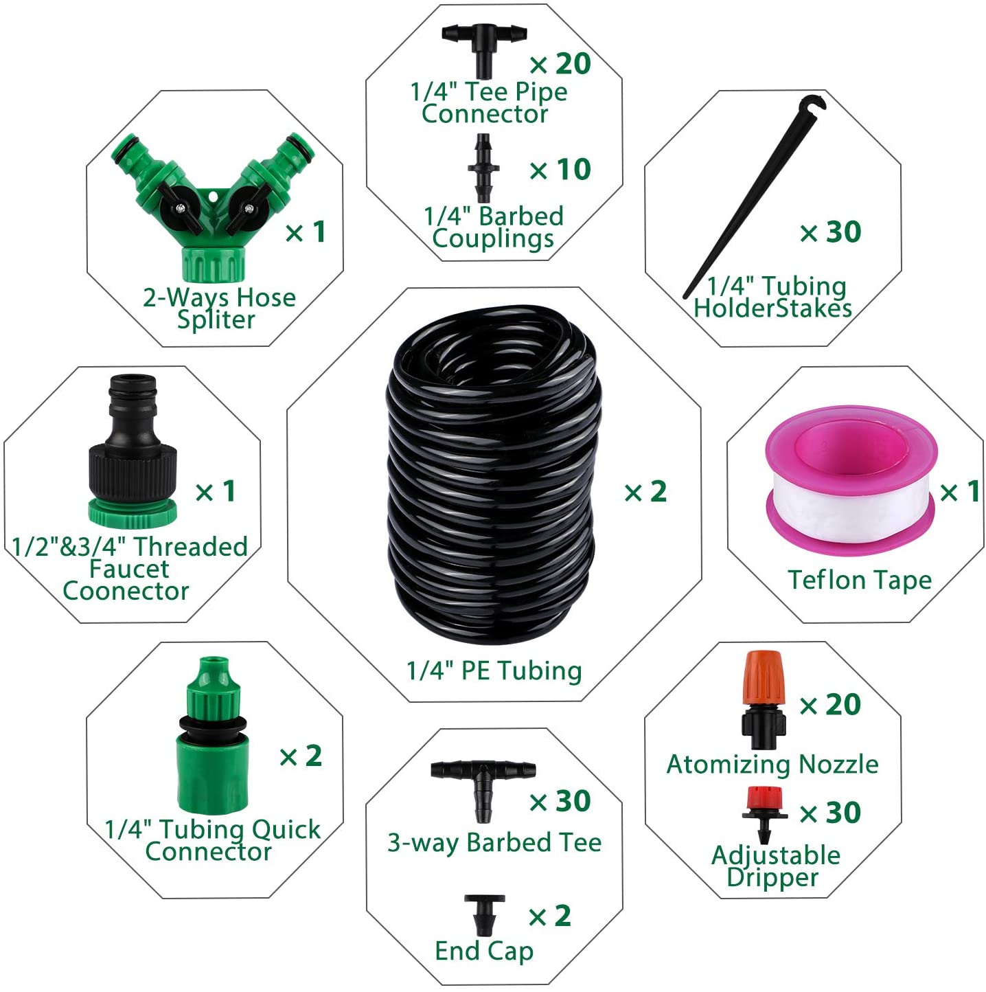 Emooqi 30M Bewässerungsrohre Kit, Irrigation System Drip Irrigation ...