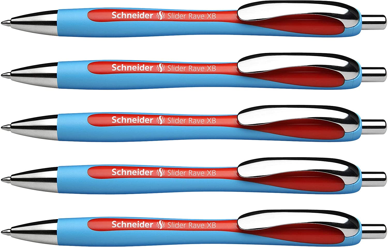 Schneider Pen Slider Rave Red Clip-on Retractable Ballpoint Pen Extra ...