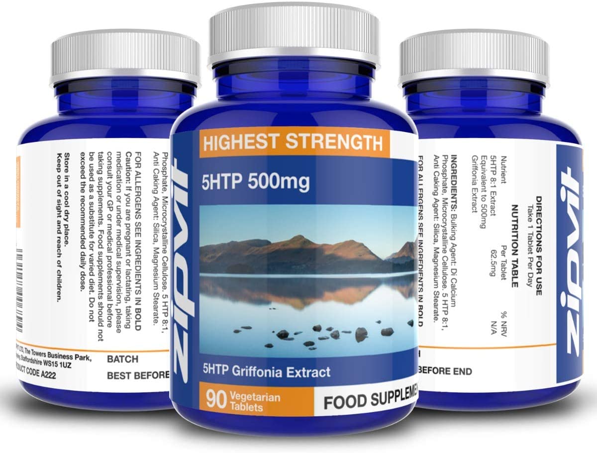 5HTP High Strength 750mg Natural Griffonia Seed Extract, 90 5-HTP ...