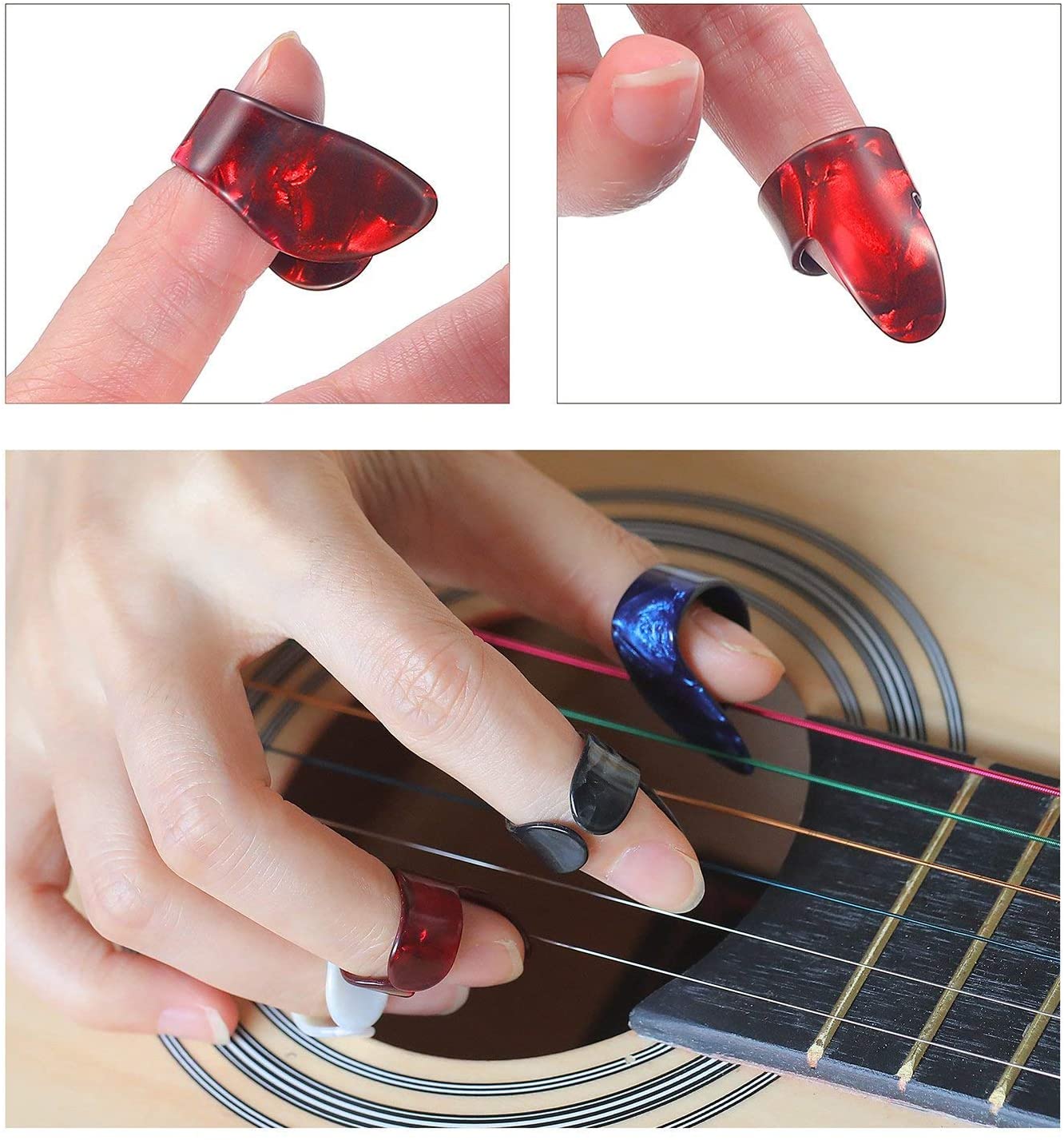 RUNCCI-YUN 20pcs Finger Pick Thumb Pick Set Guitar Picks，Stainless ...