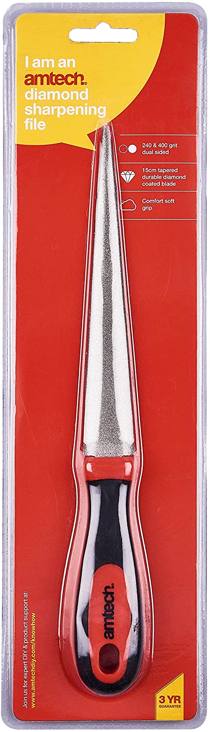 Amtech E2556 Diamond Sharpening File for Scissors, Knives and Garden ...