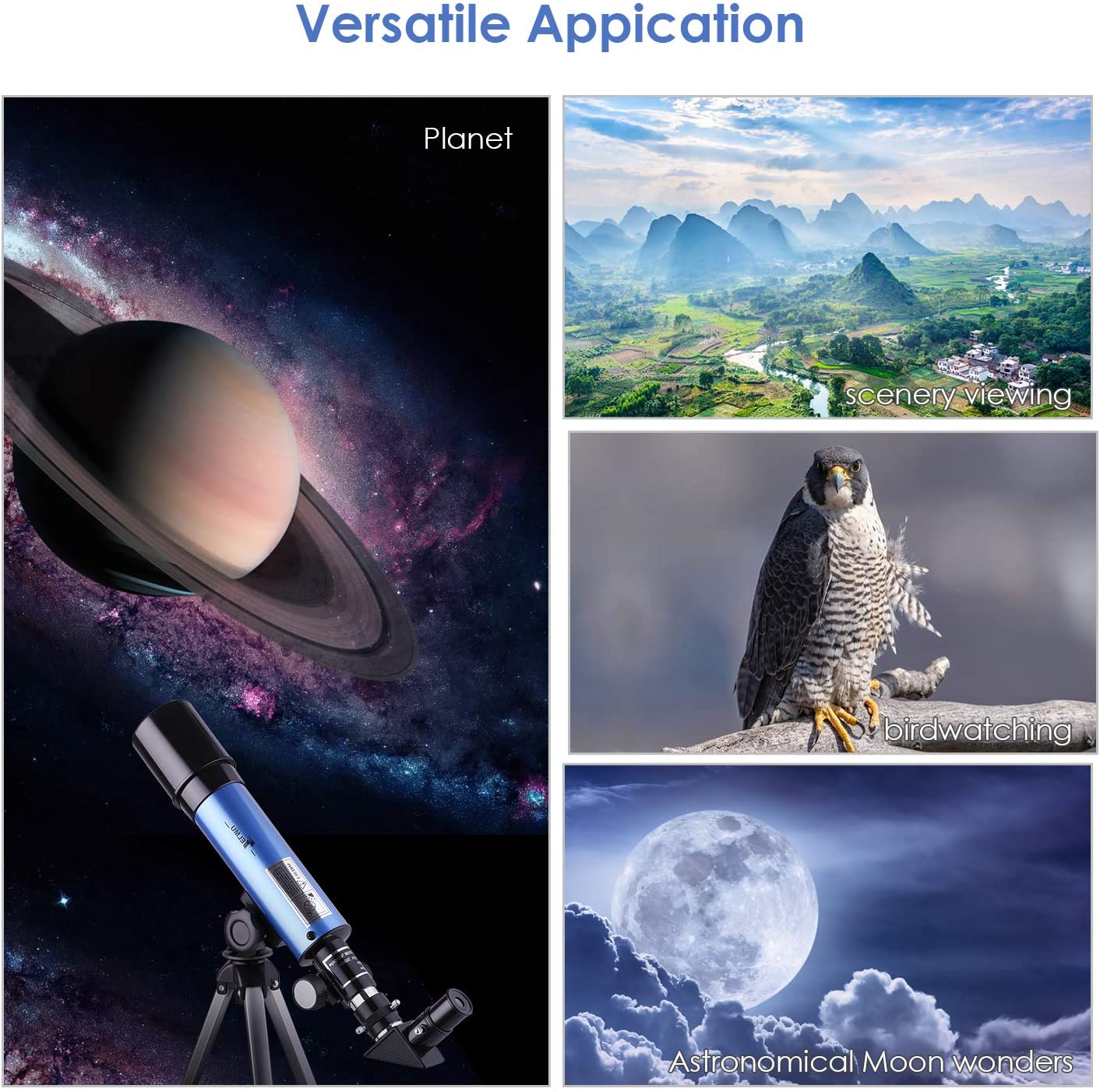 TELMU Astronomical telescope, super lightweight tripod to observe lunar ...