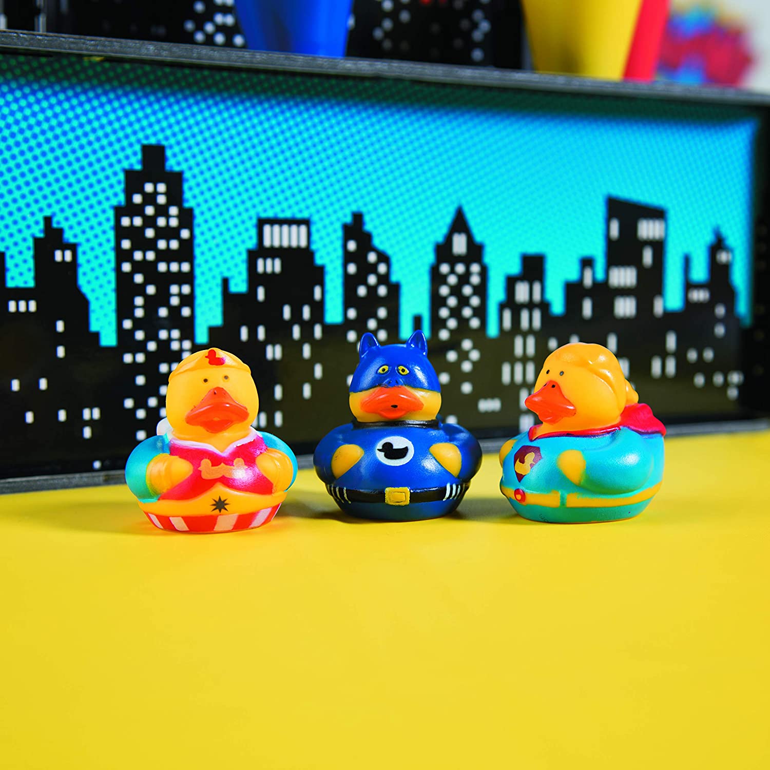 Fun Express Super Hero Rubber Duck Duckies Party Favors – 12 Pieces ...