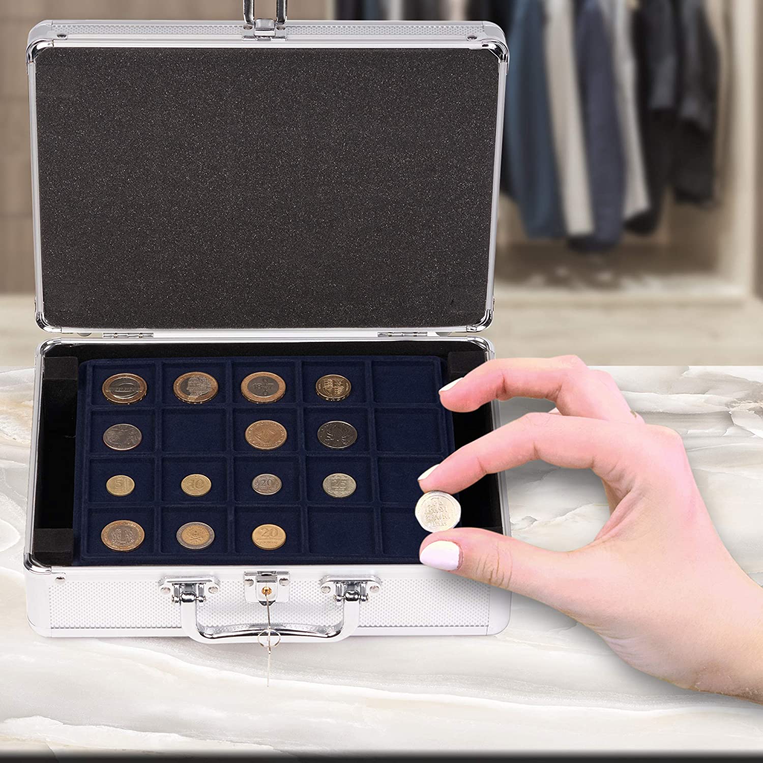 Matana – Premium Aluminium Lockable Coin Collectors Gift Storage Case ...