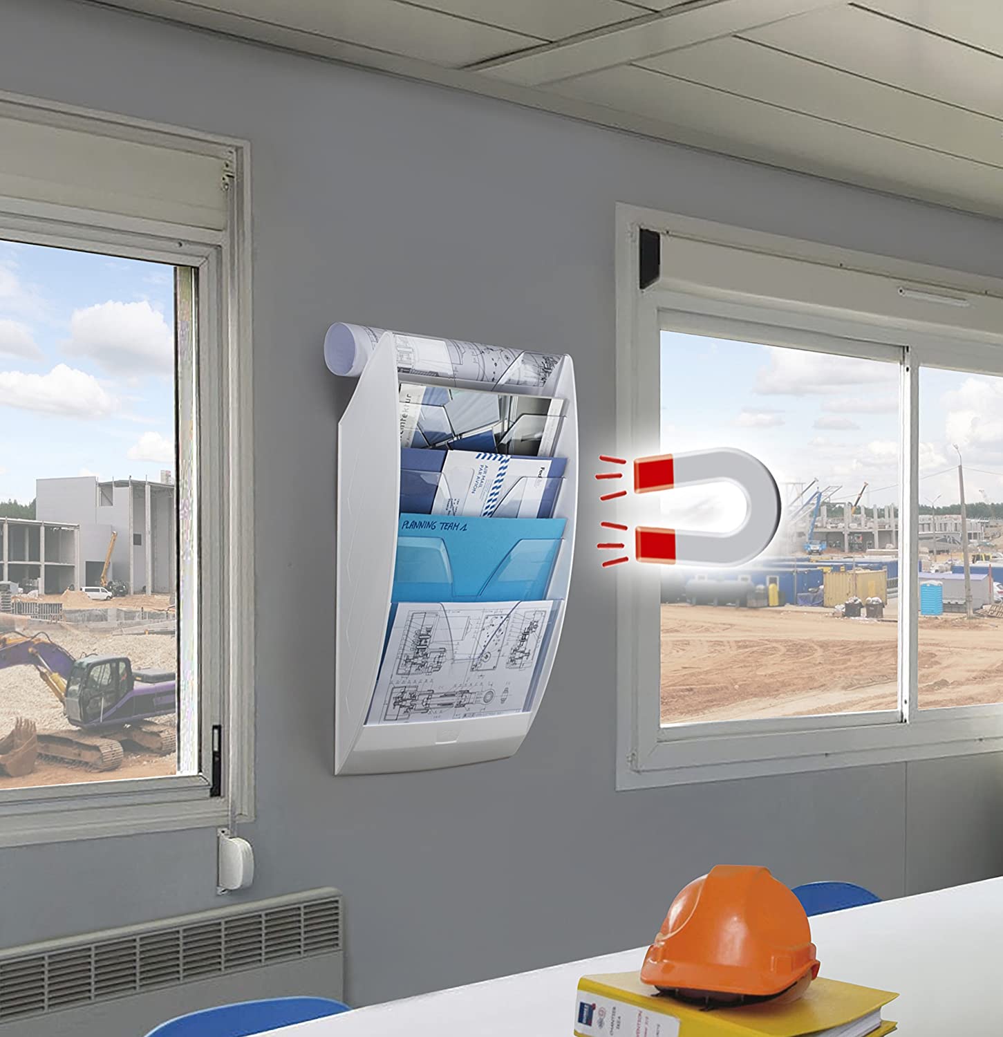 CEP 1201540111 Magnetic Wall Display Rack with 5 Compartments – White ...