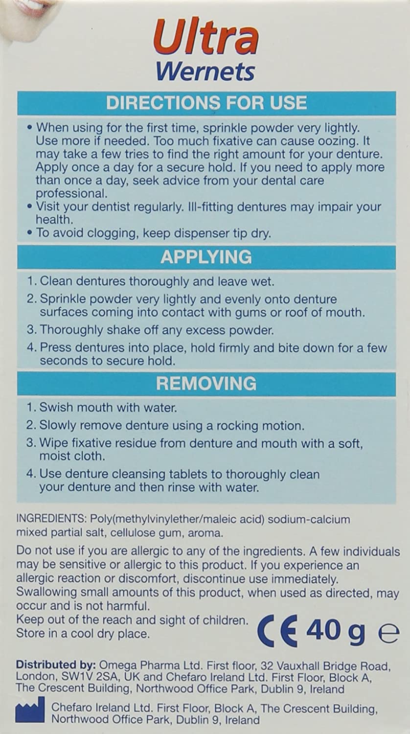 Wernets Ultra Denture Fixative Powder – 40 g – BigaMart