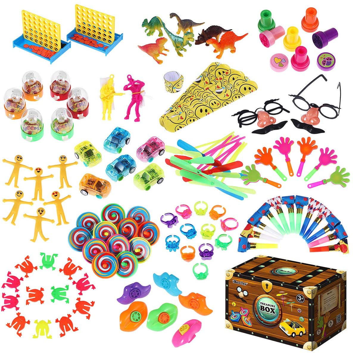 iBaseToy 120Pcs Carnival Prizes for Kids Classroom, Party Favor Toy ...