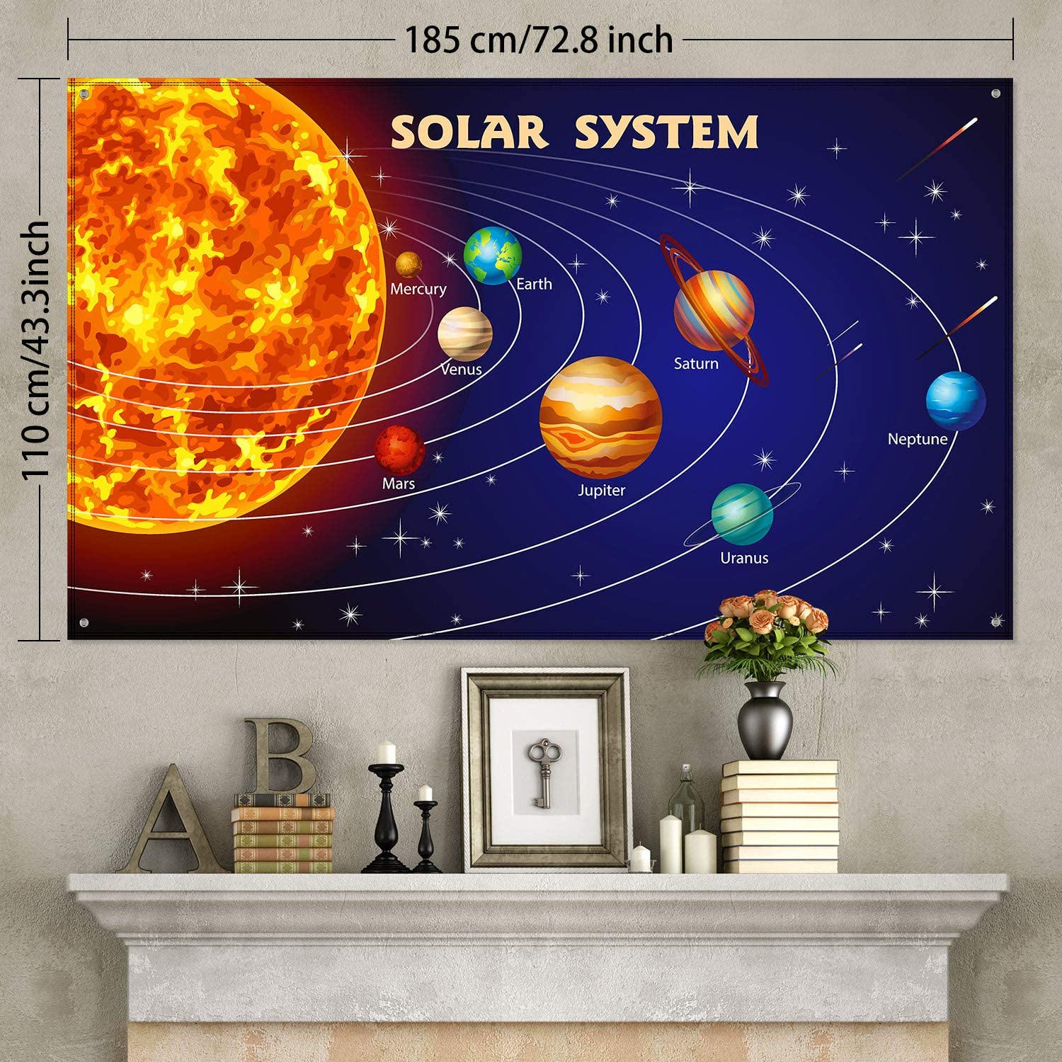 Solar System Party Decorations, Extra Large Fabric Solar System Planets ...
