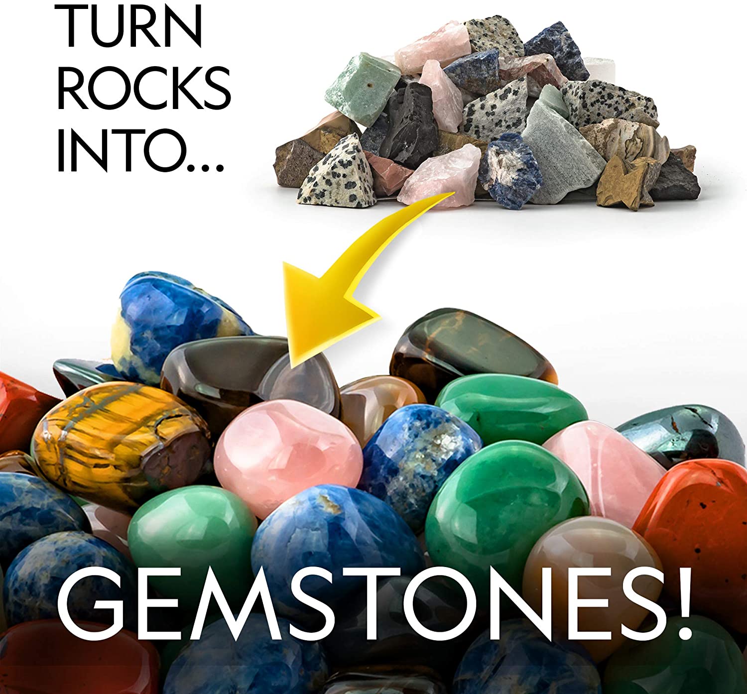 NATIONAL GEOGRAPHIC Rock Tumbler Refill – 453g Mix of Rough Gemstone ...