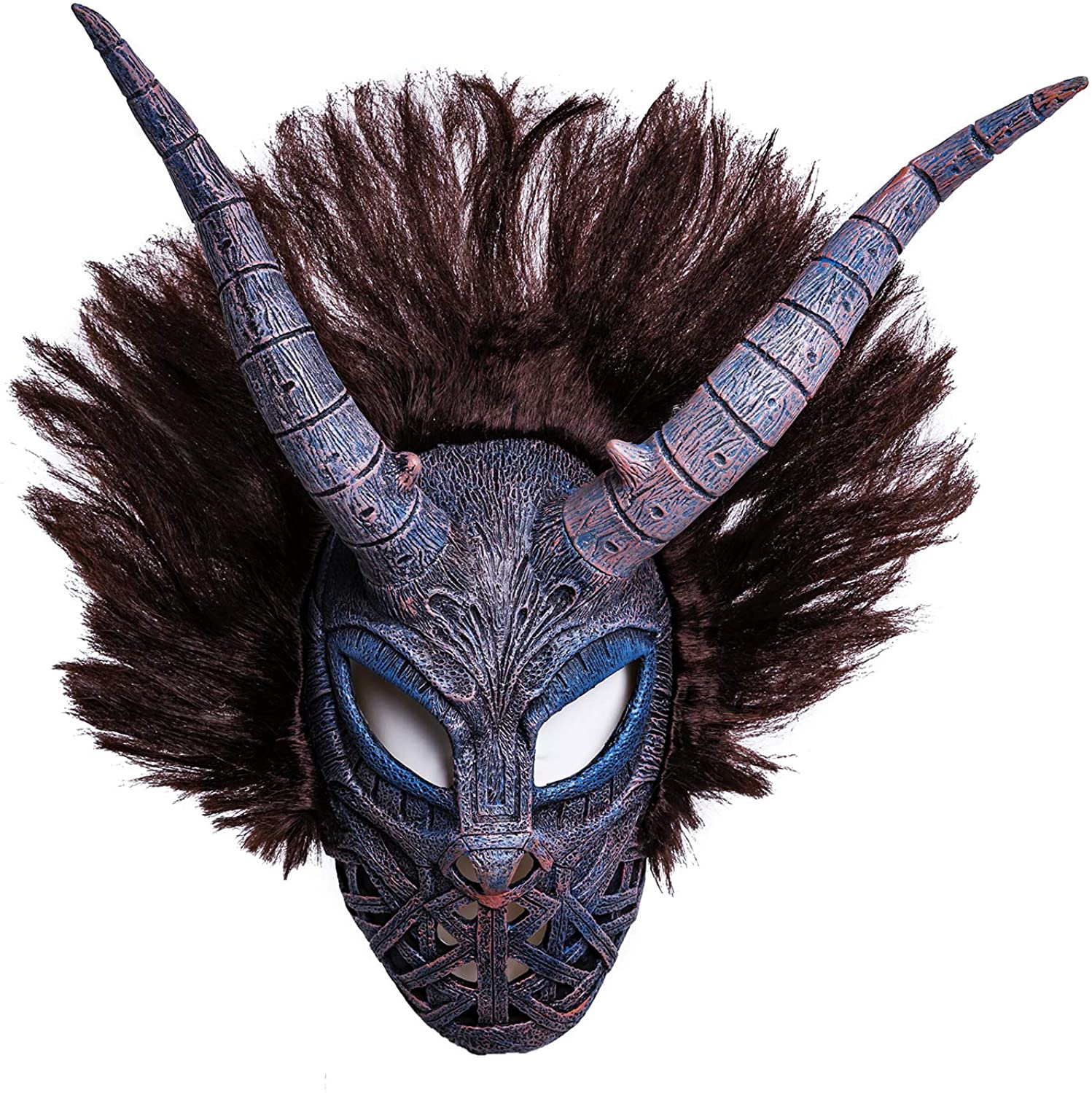 Killmonger Mask with Brown Wig Halloween Cosplay Costume Latex Headgear ...