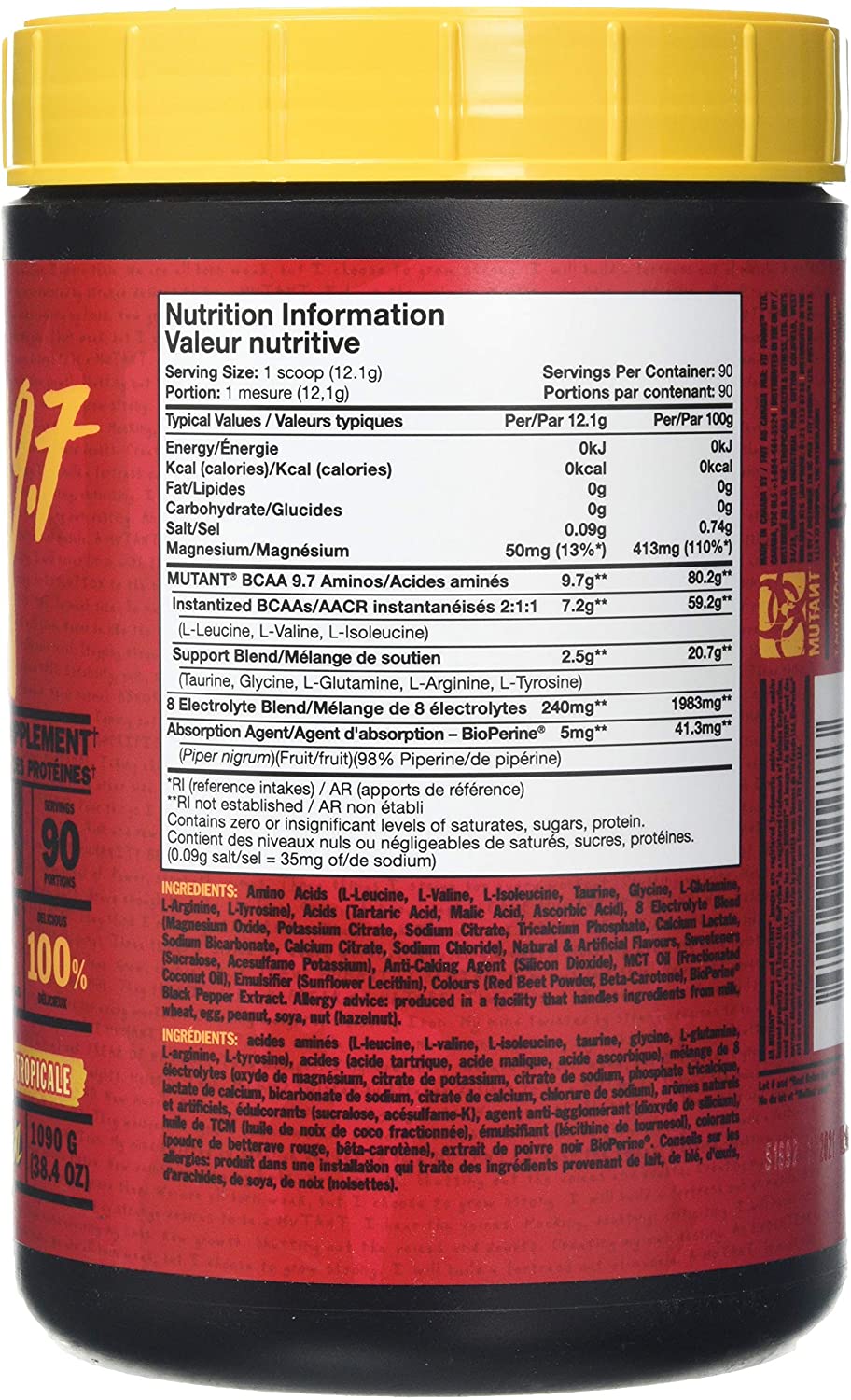 MUTANT BCAA 9.7 Supplement BCAA Powder with Micronized Amino Acid and ...