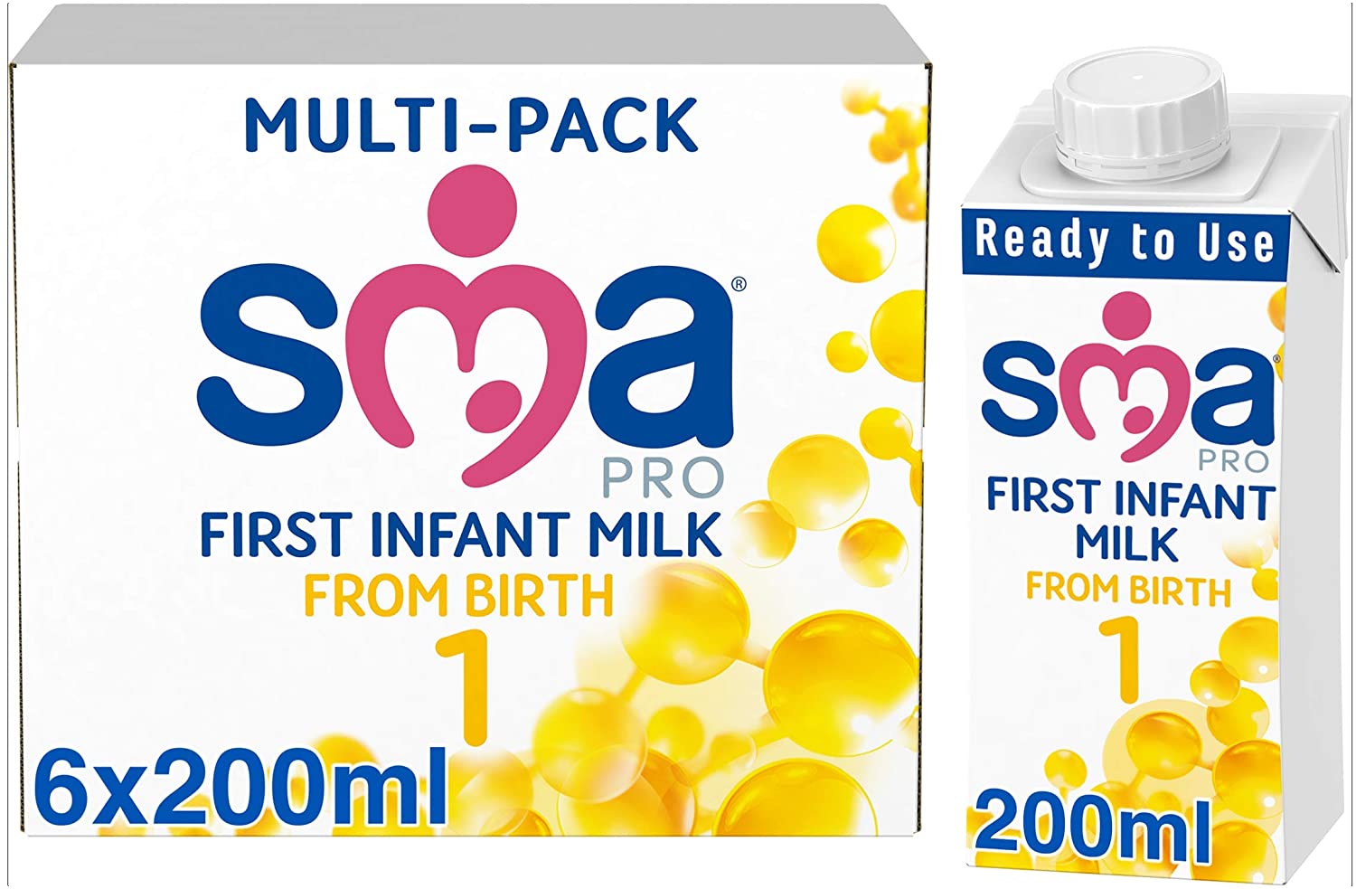 SMA Pro First Infant Milk From Birth, 200 ml, Pack of 6 – BigaMart