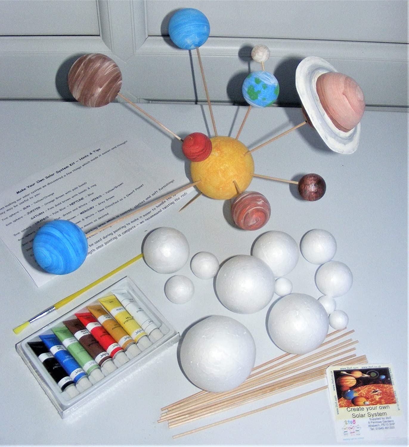 Make Your Own Solar System Model Kit ~ 12 Mixed Sized Polystyrene ...