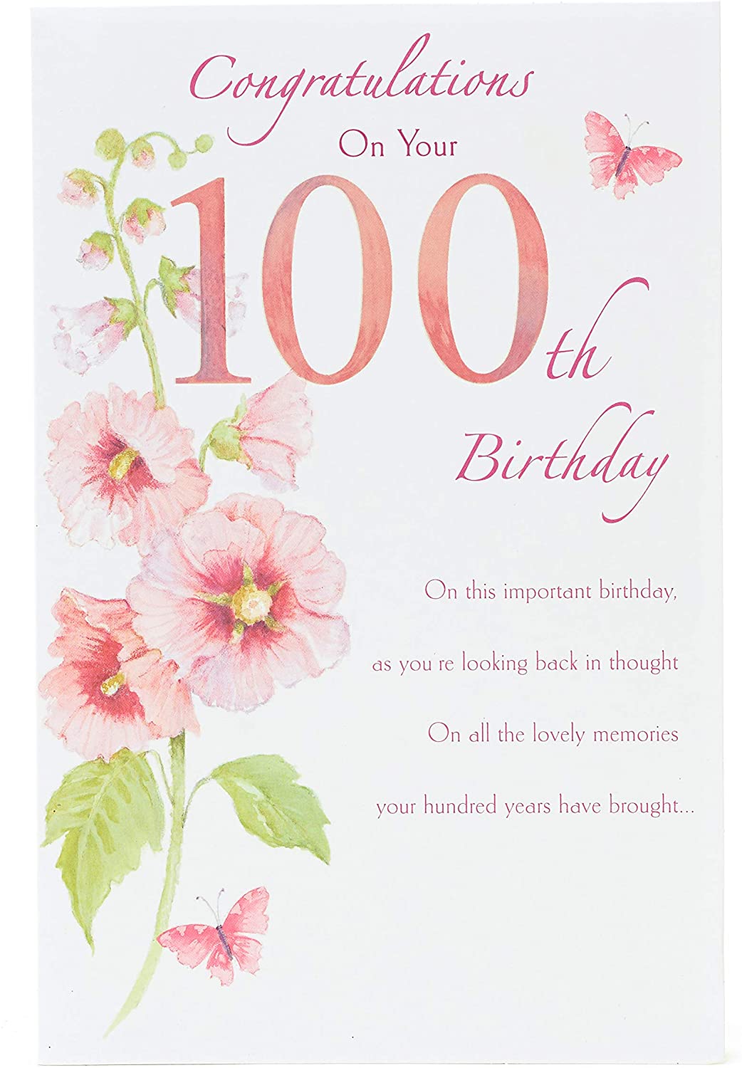 UK Greetings 100th Birthday Card Birthday Card For Women Delicate UK Greetings 100th Birthday Card Birthday Card For Women Delicate