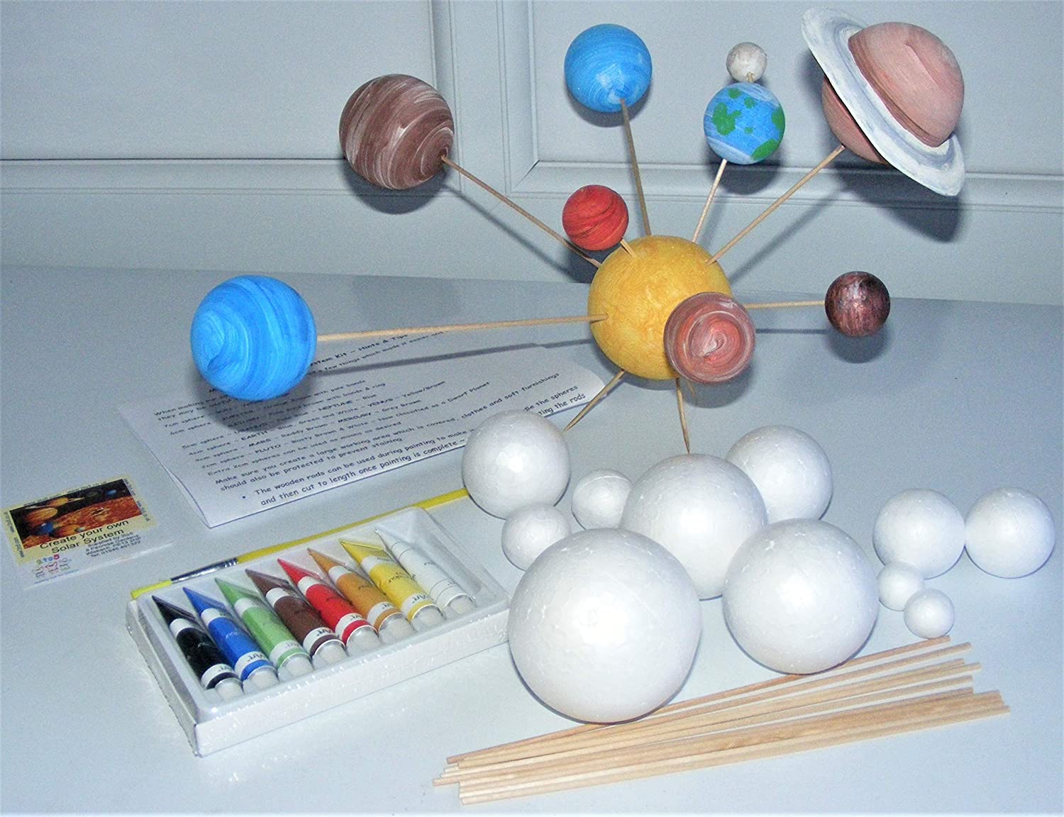 Make Your Own Solar System Model Kit ~ 12 Mixed Sized Polystyrene ...