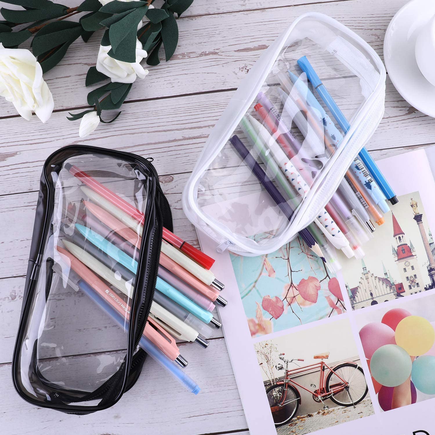 Clear Pencil Case Makeup Pouch Big Capacity Bags with Zipper for ...