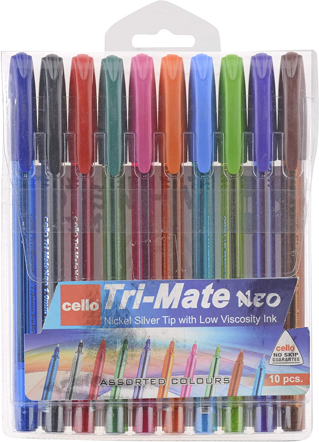 Cello Tri-Mate NEO 1.00mm Assorted Colors – Pack of 10 – BigaMart