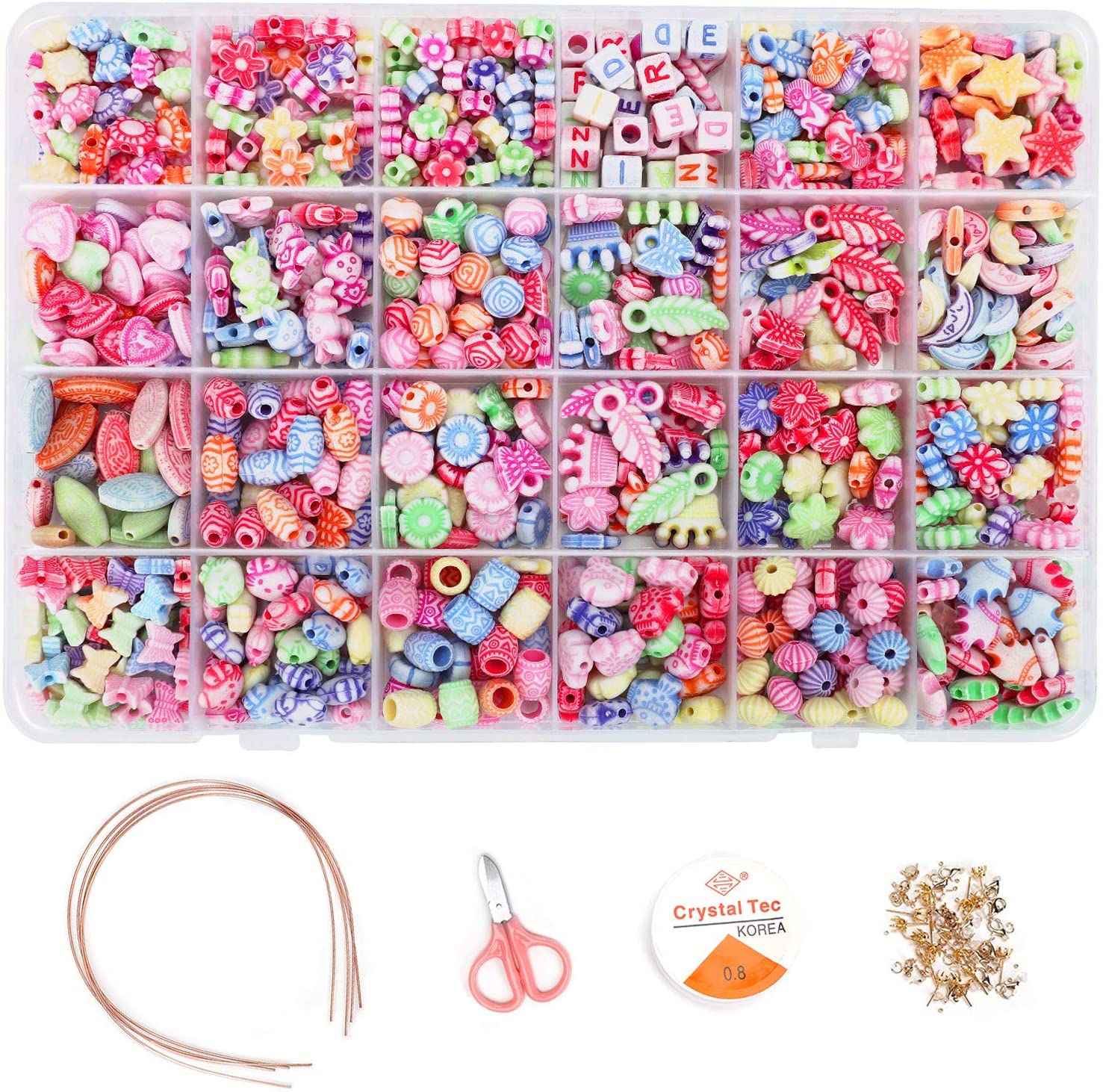 DIY Bead Set, Ucradle1200pcs Children Pop Beads for Making Necklace ...