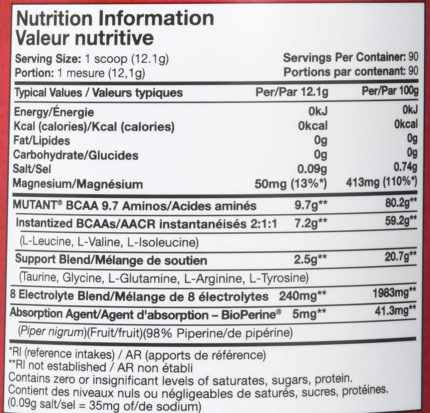 MUTANT BCAA 9.7 Supplement BCAA Powder with Micronized Amino Acid and ...