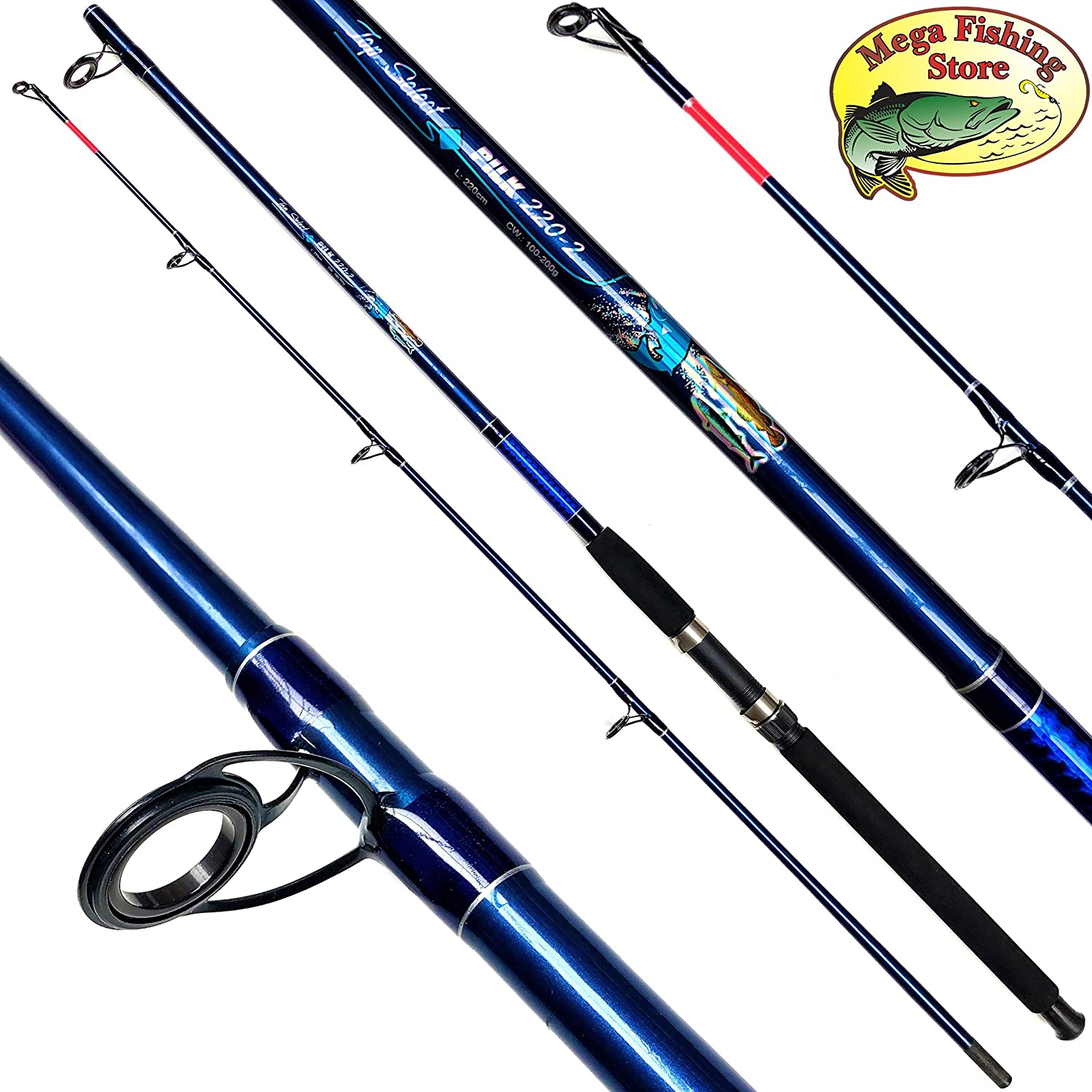 Mega Fishing Pilk 220 Boat Rod/Pirk Rod/Sea Rod, 2.20m / 100-200g – Cod ...
