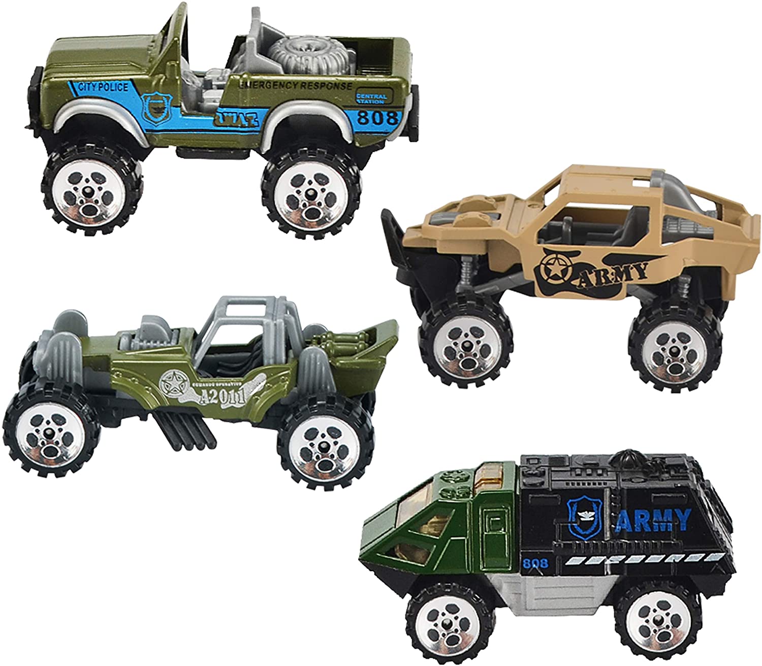 JOYIN 10 In 1 Die-Cast Military Truck Army Vehicle Mini Battle Car Toy ...