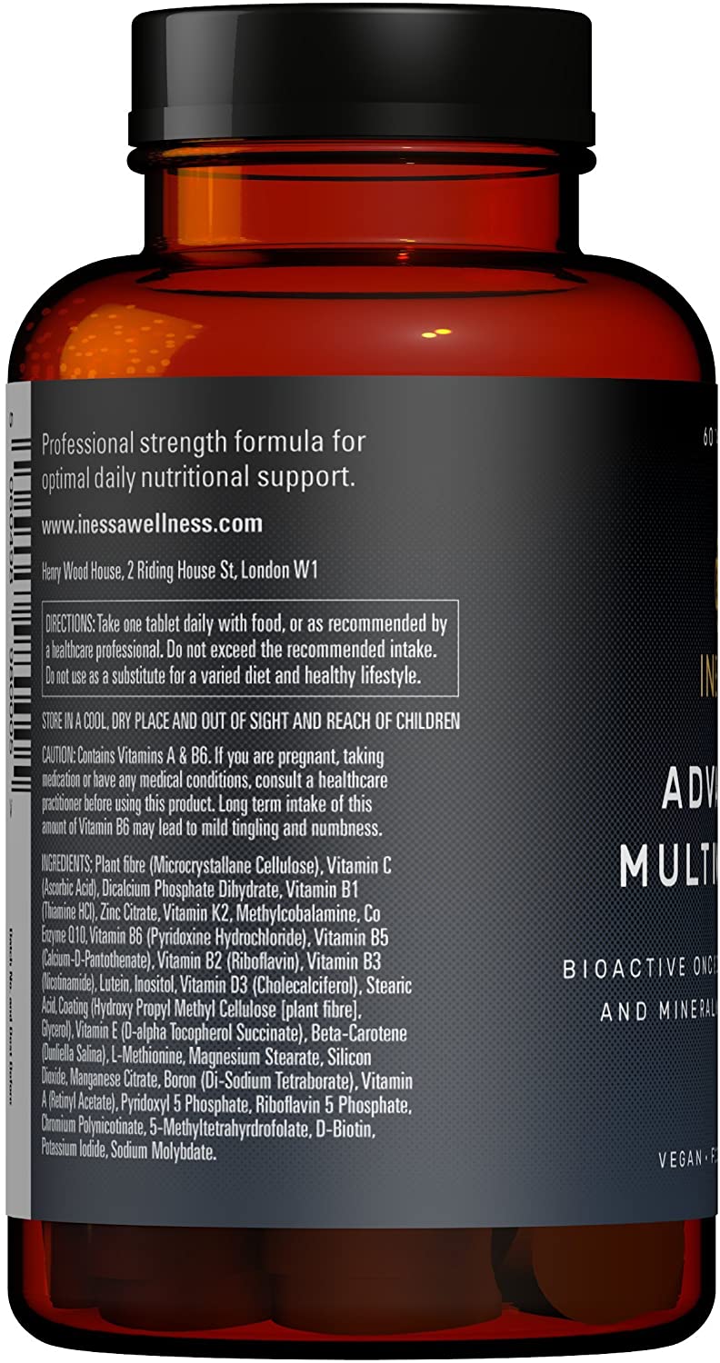 Inessa Multivitamin with CoQ10 100mg, Vitamin D3 2000 IU, K2 100mcg, B ...