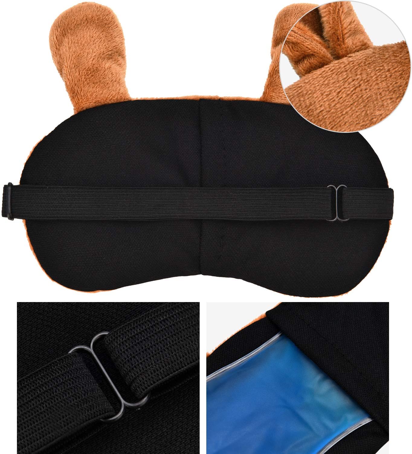 5 Pieces Animal Sleep Mask Rabbit Eye Mask Soft Plush Blindfold Eye ...